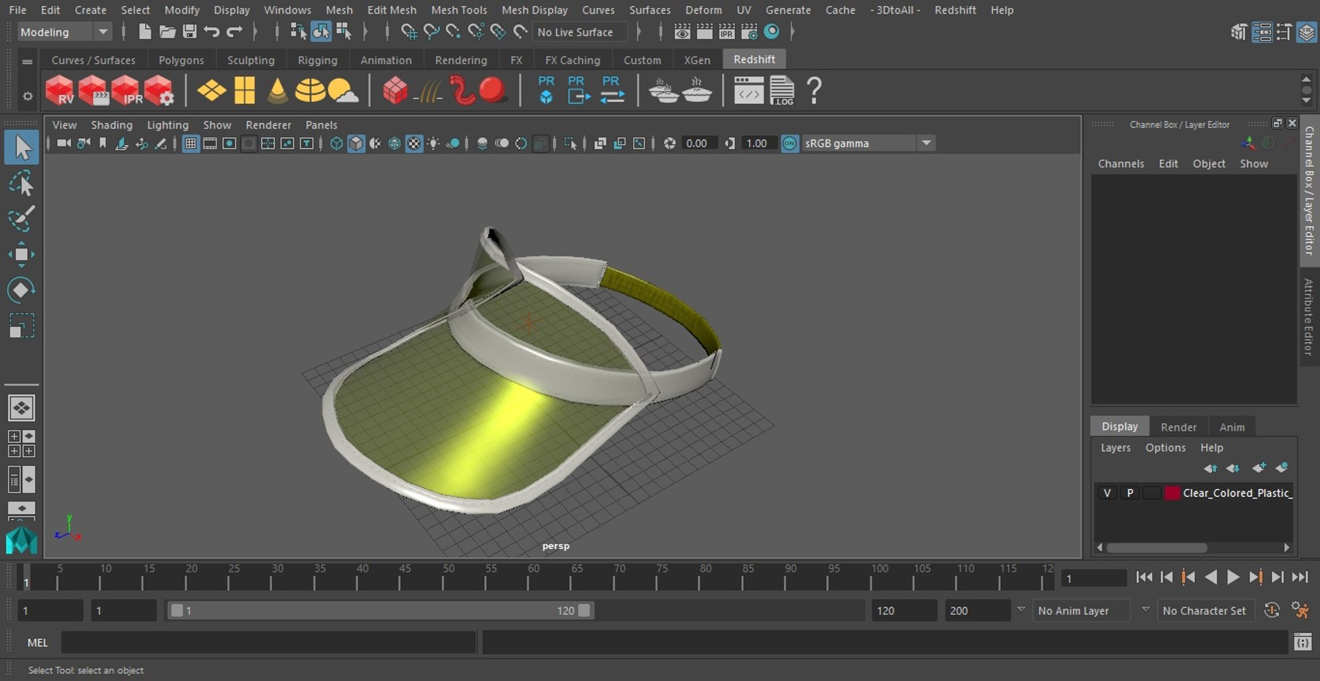 Clear Colored Plastic Sun Visor 3D model - TurboSquid 1813869