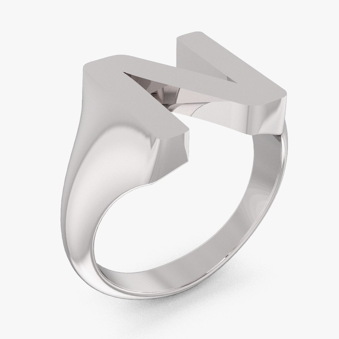 Alphabet Signet Ring N 3D model - TurboSquid 2083521