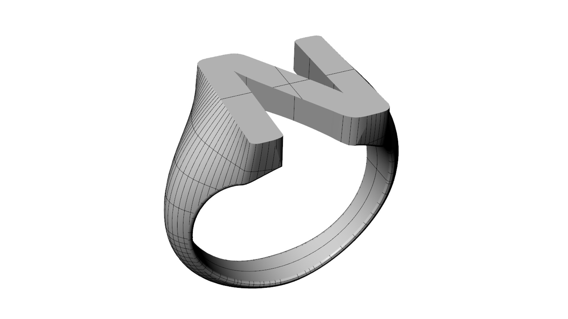 Alphabet Signet Ring N 3D Model - TurboSquid 2083521