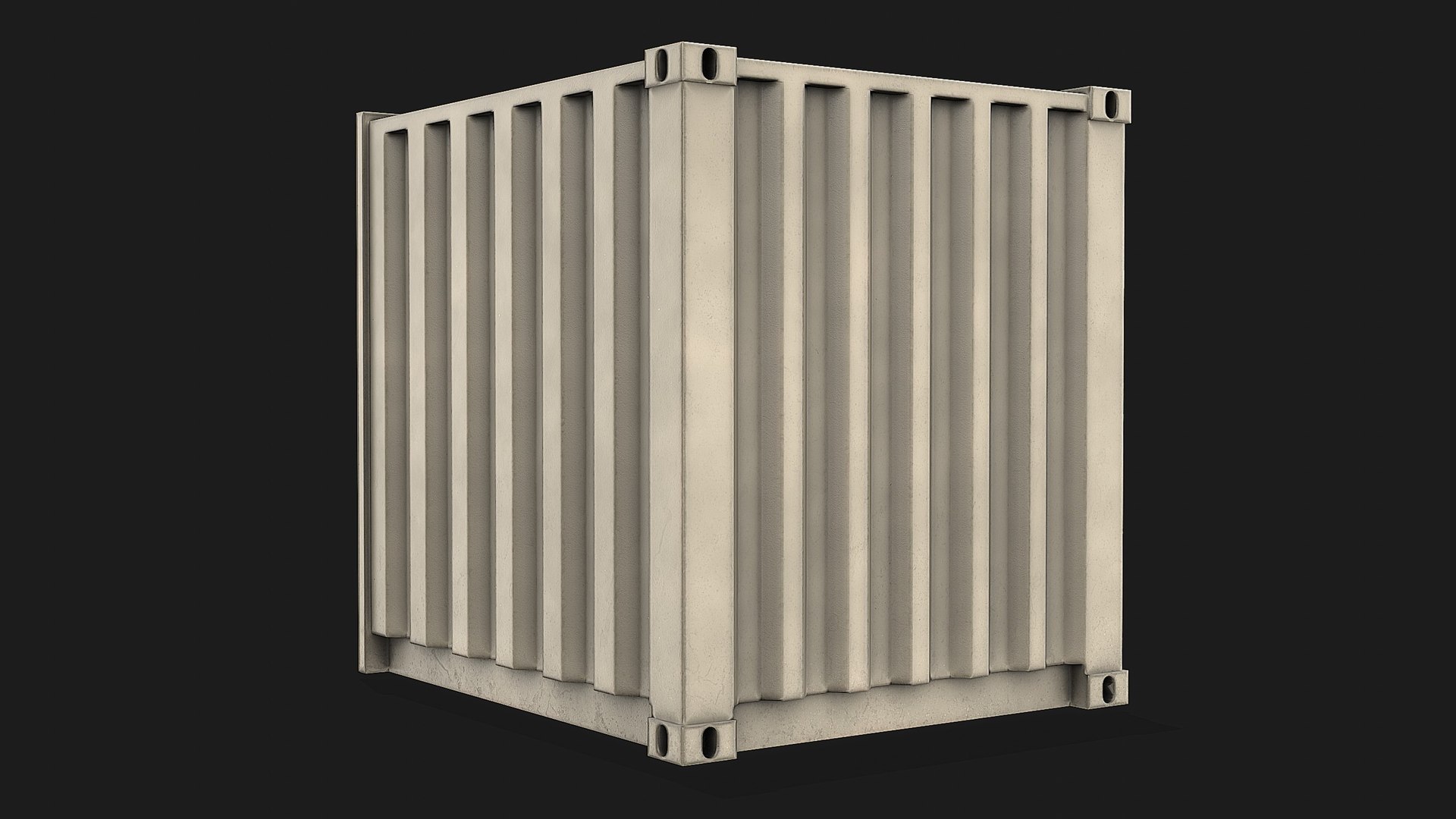 3D model 10ft Container With Roll-Up Door - White - TurboSquid 2149214