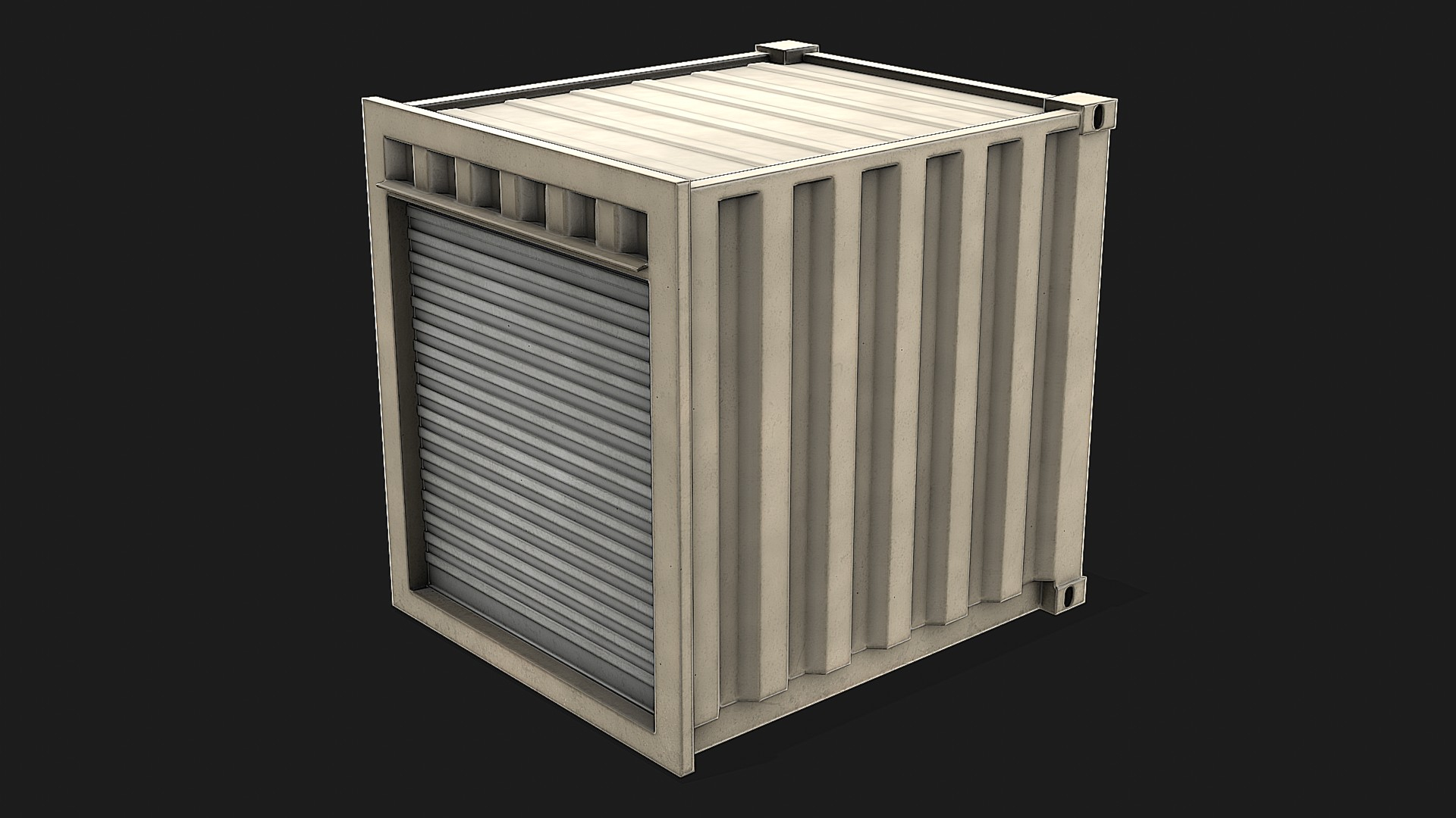 3D model 10ft Container With Roll-Up Door - White - TurboSquid 2149214