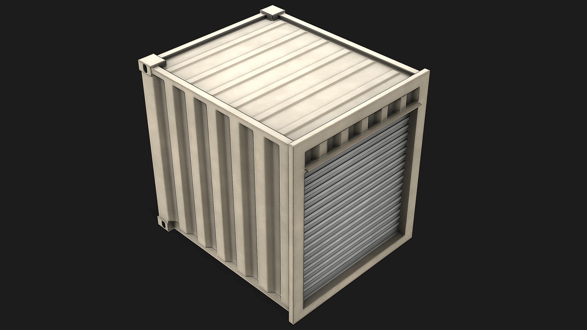 3D model 10ft Container With Roll-Up Door - White - TurboSquid 2149214