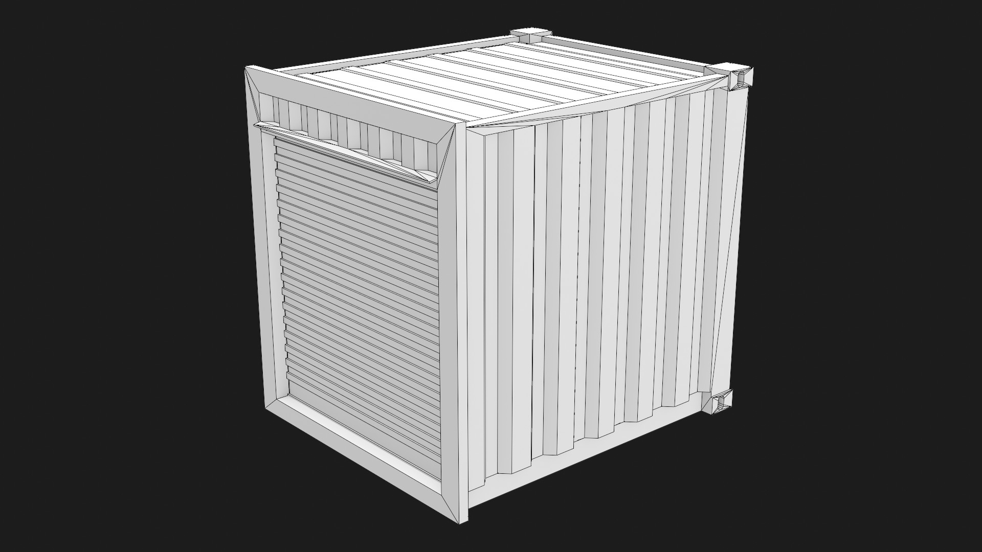 3D model 10ft Container With Roll-Up Door - White - TurboSquid 2149214