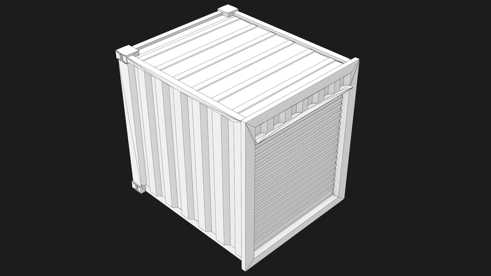 3D model 10ft Container With Roll-Up Door - White - TurboSquid 2149214