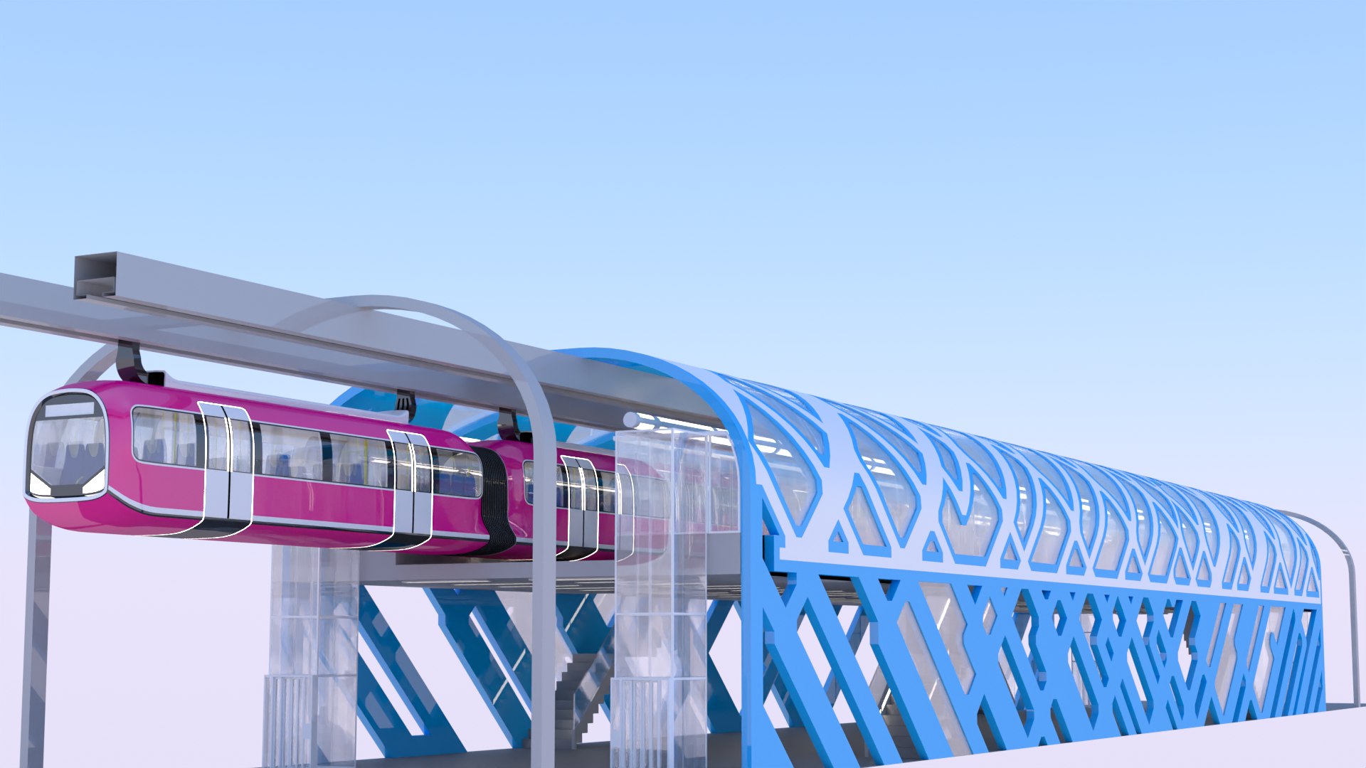 Elevated Train Station Model - TurboSquid 2208121