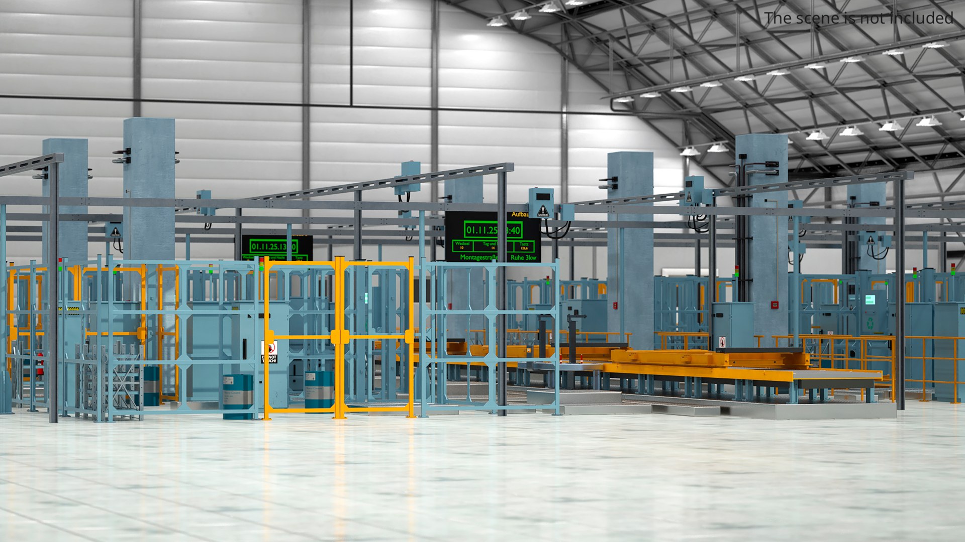 Idle Automotive Assembly Line Structure Without Robots 3D Model ...