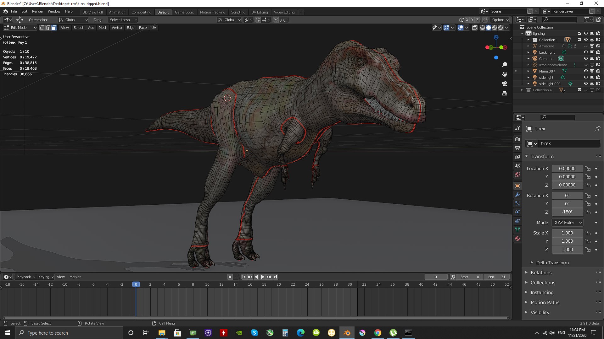 3D Rig Advanced T-rex Blender - TurboSquid 1653223