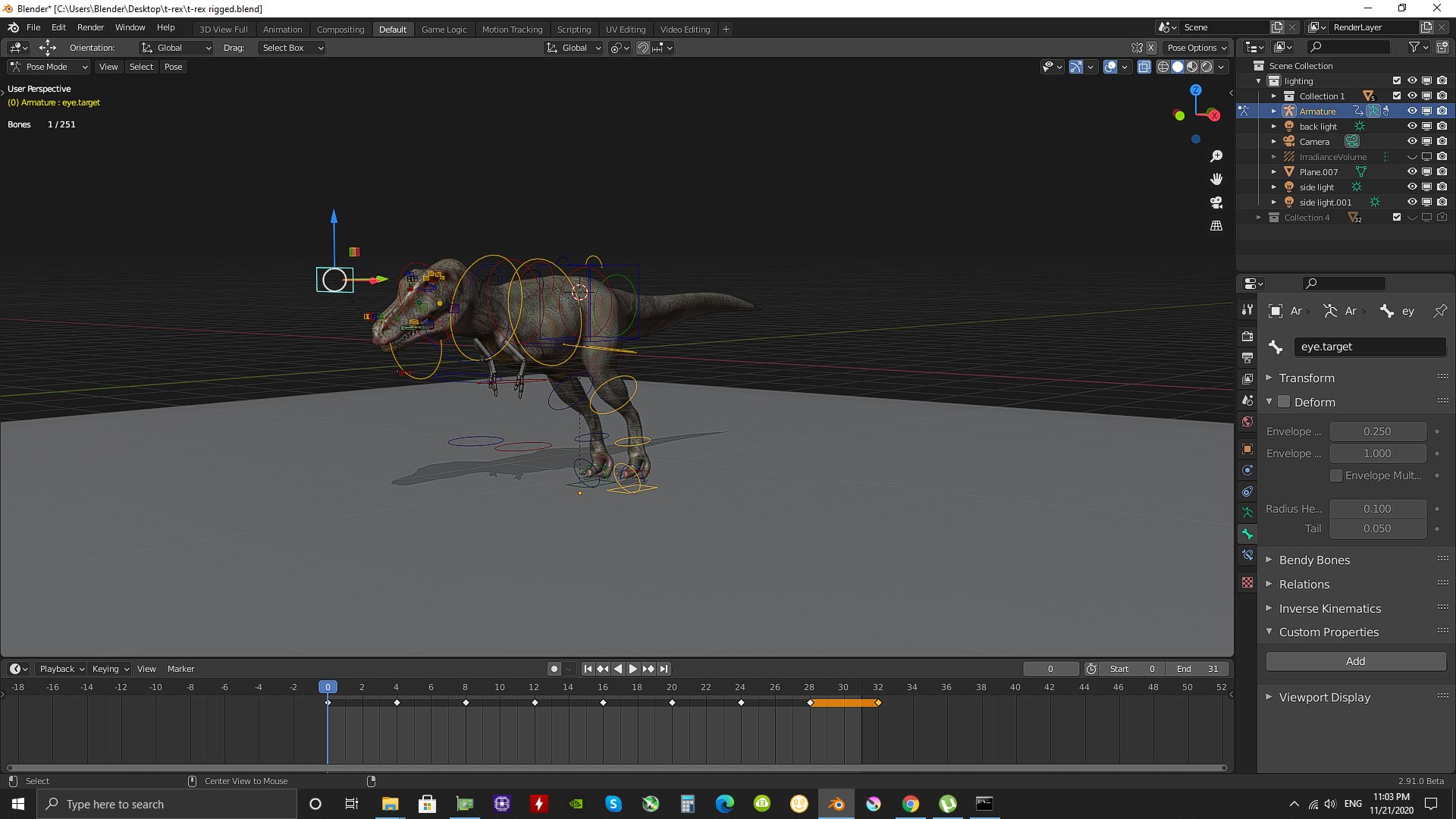 3D Rig Advanced T-rex Blender - TurboSquid 1653223