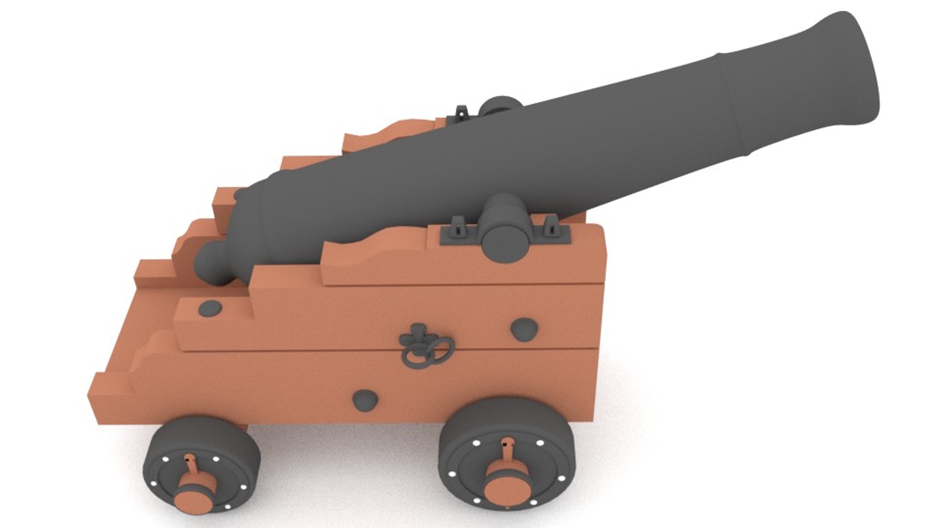 Blender Naval Cannon 3d Model