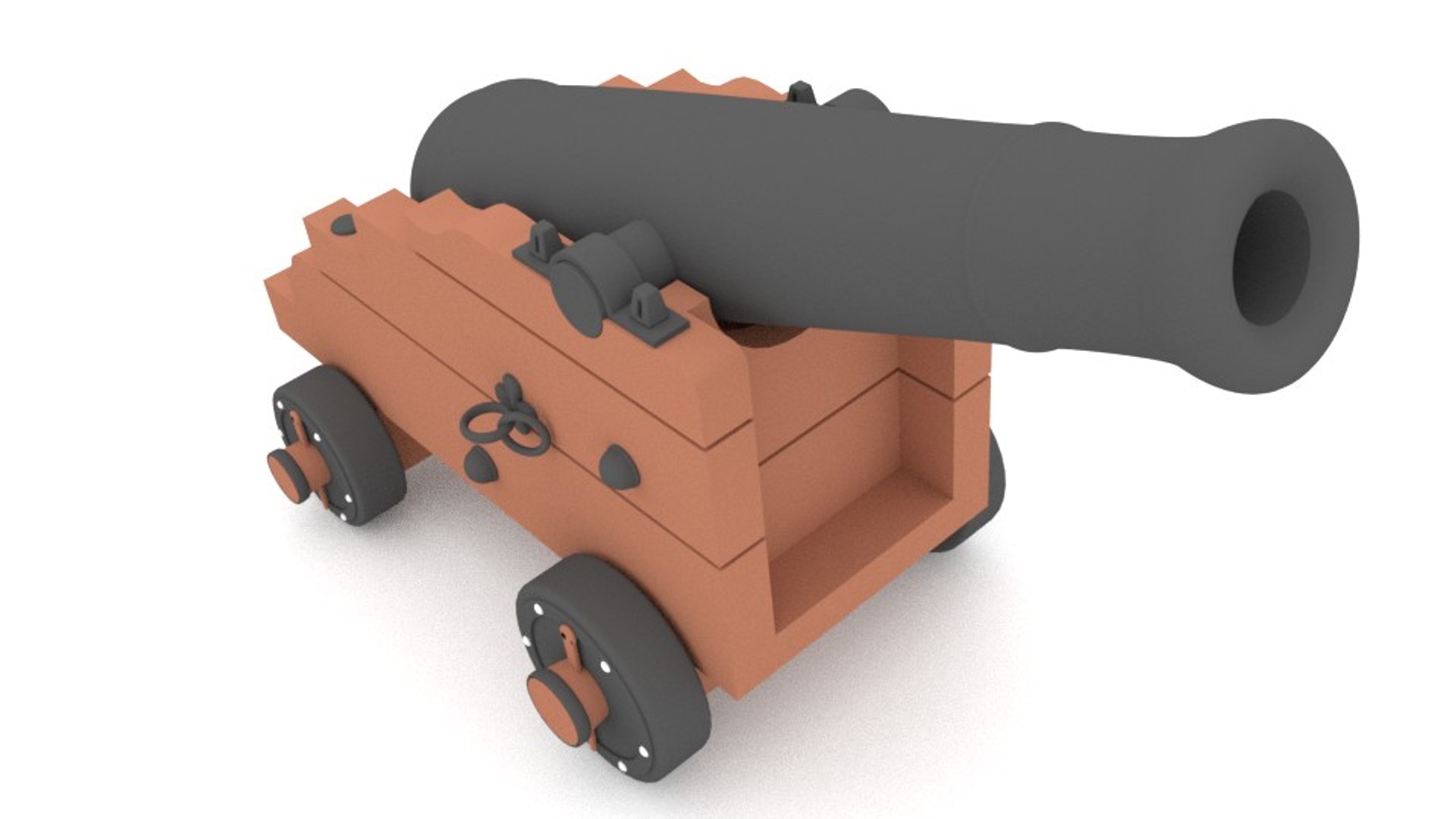 Blender Naval Cannon 3d Model