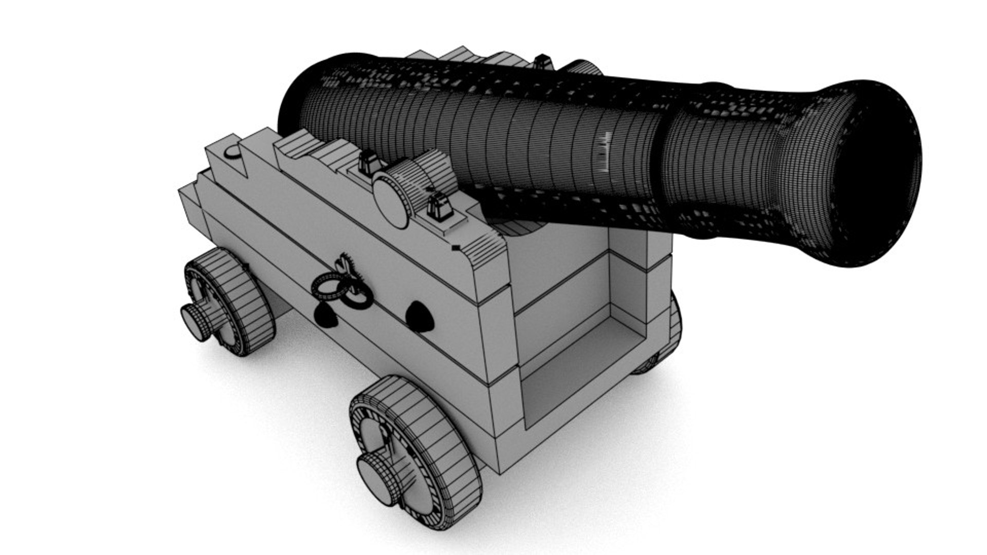 Blender Naval Cannon 3d Model