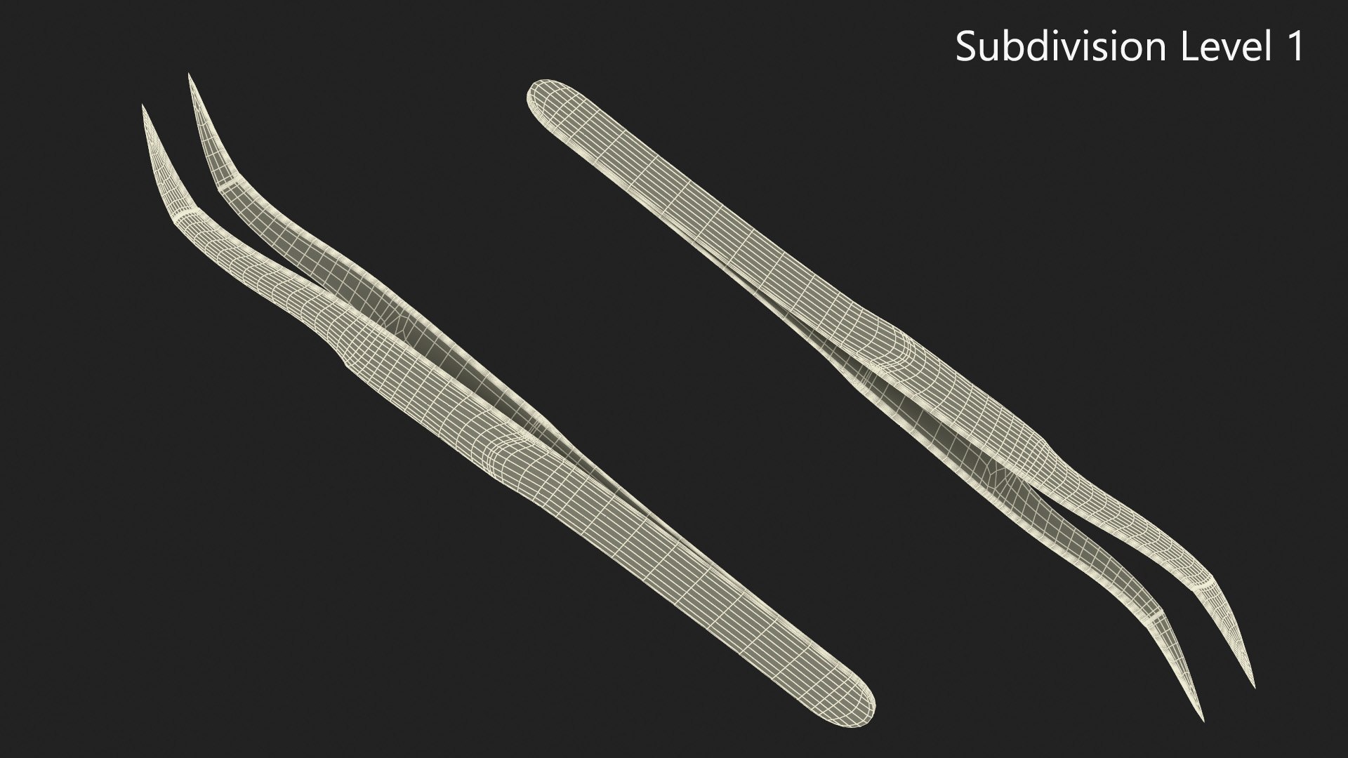 3D Black Angled Tweezers Model - TurboSquid 2212729