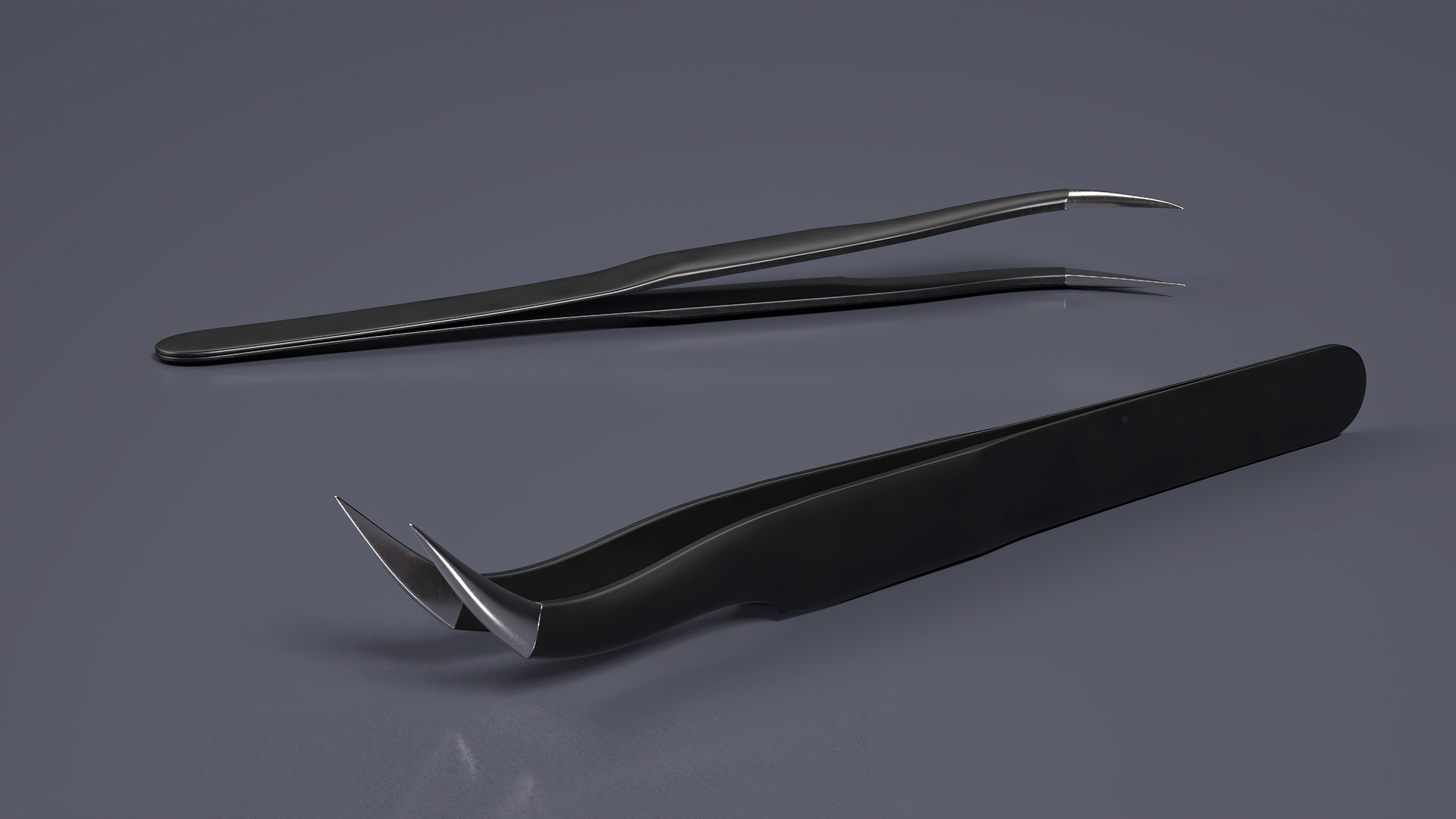 3D Black Angled Tweezers Model - TurboSquid 2212729