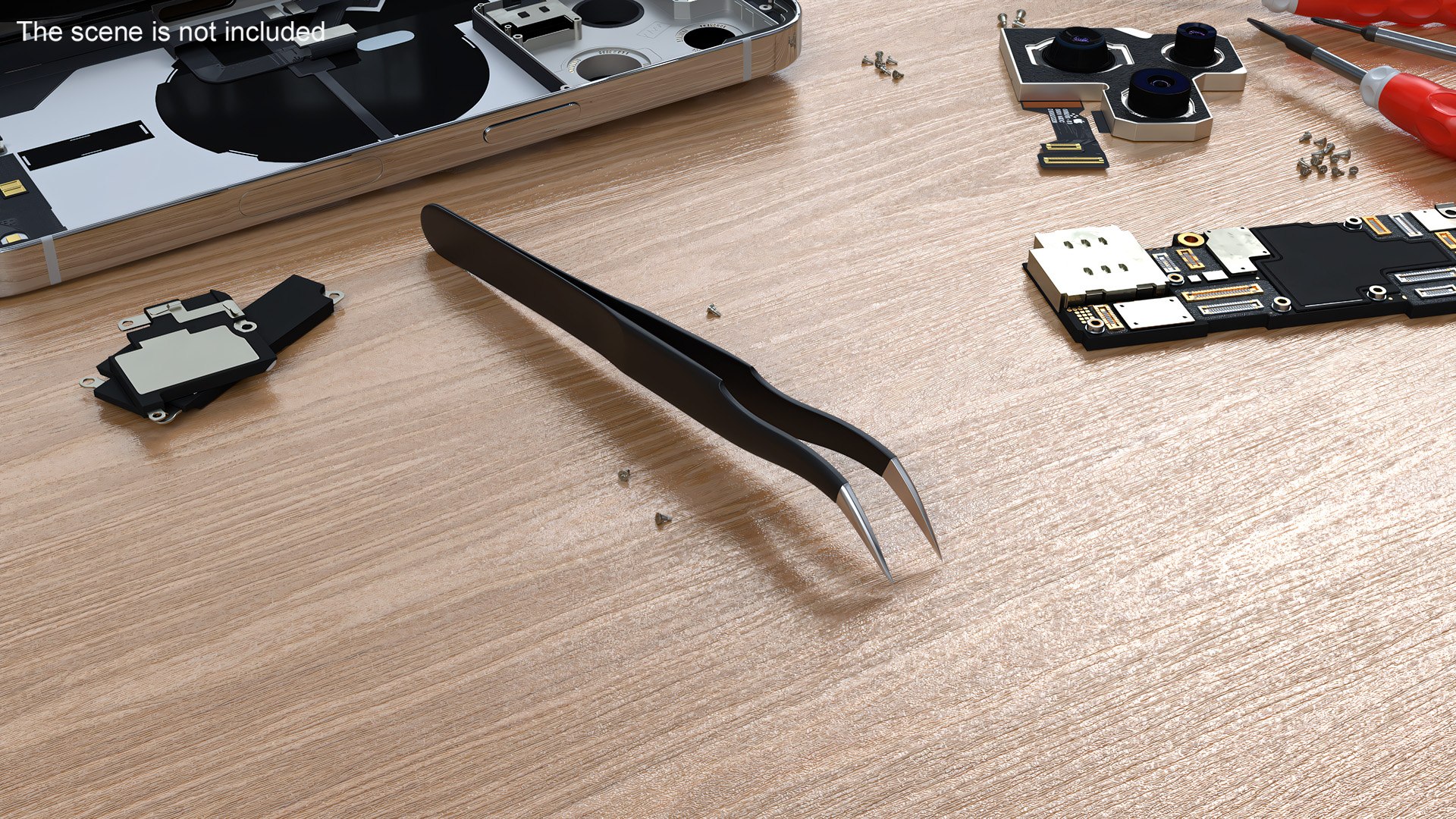 3D Black Angled Tweezers Model - TurboSquid 2212729