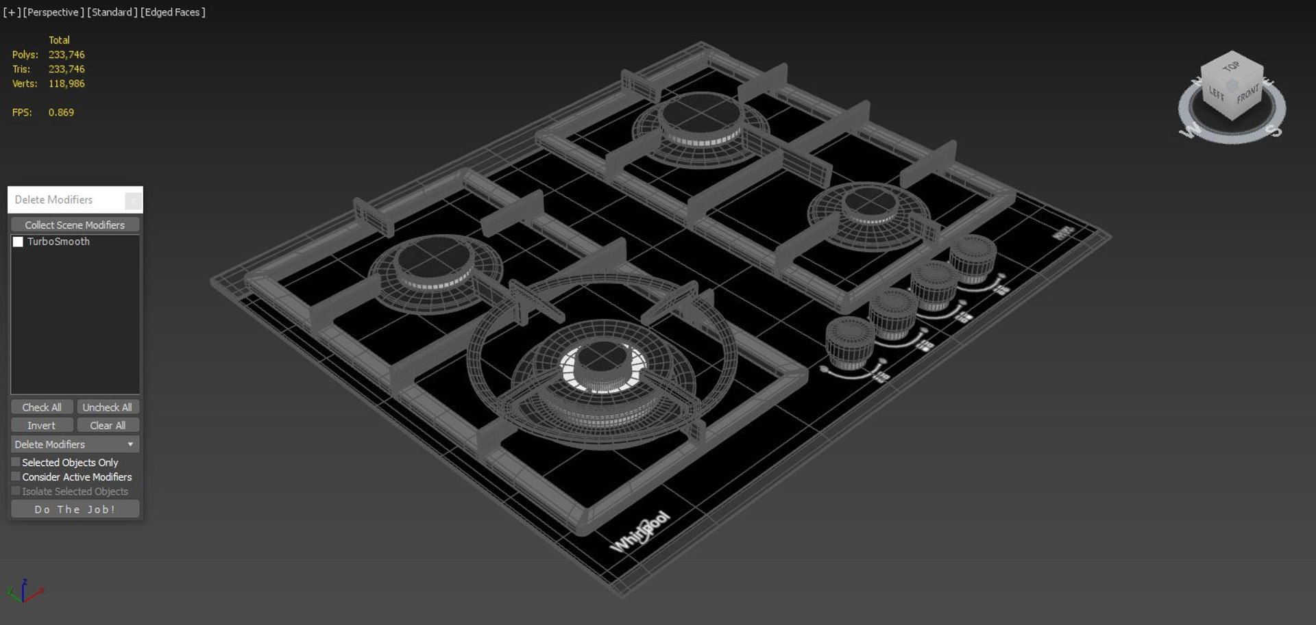 3D Whirlpool GGW610NBAUS 4 Burner Gas Cooktop - TurboSquid 2236810