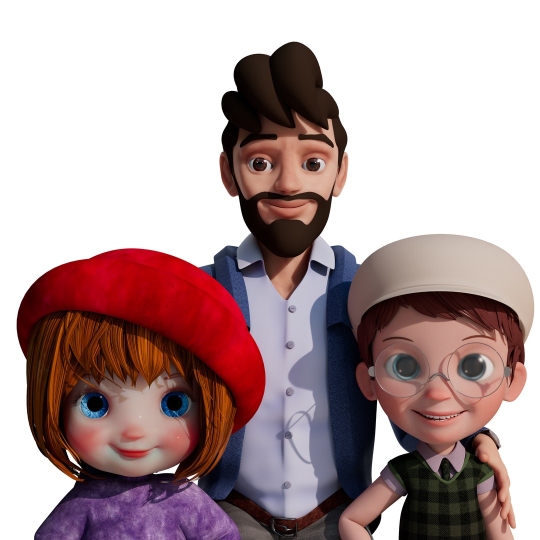 Cartoon Family Rigged V1 3D Model - TurboSquid 2179437