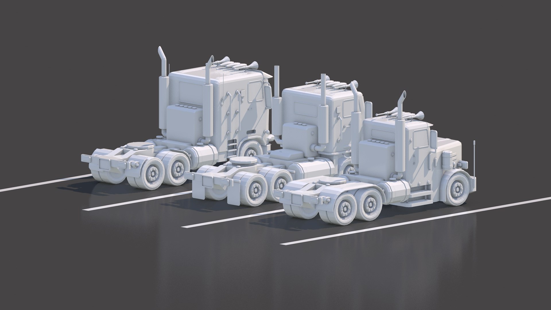 3D model Semi Tralier Trucks - TurboSquid 2165959