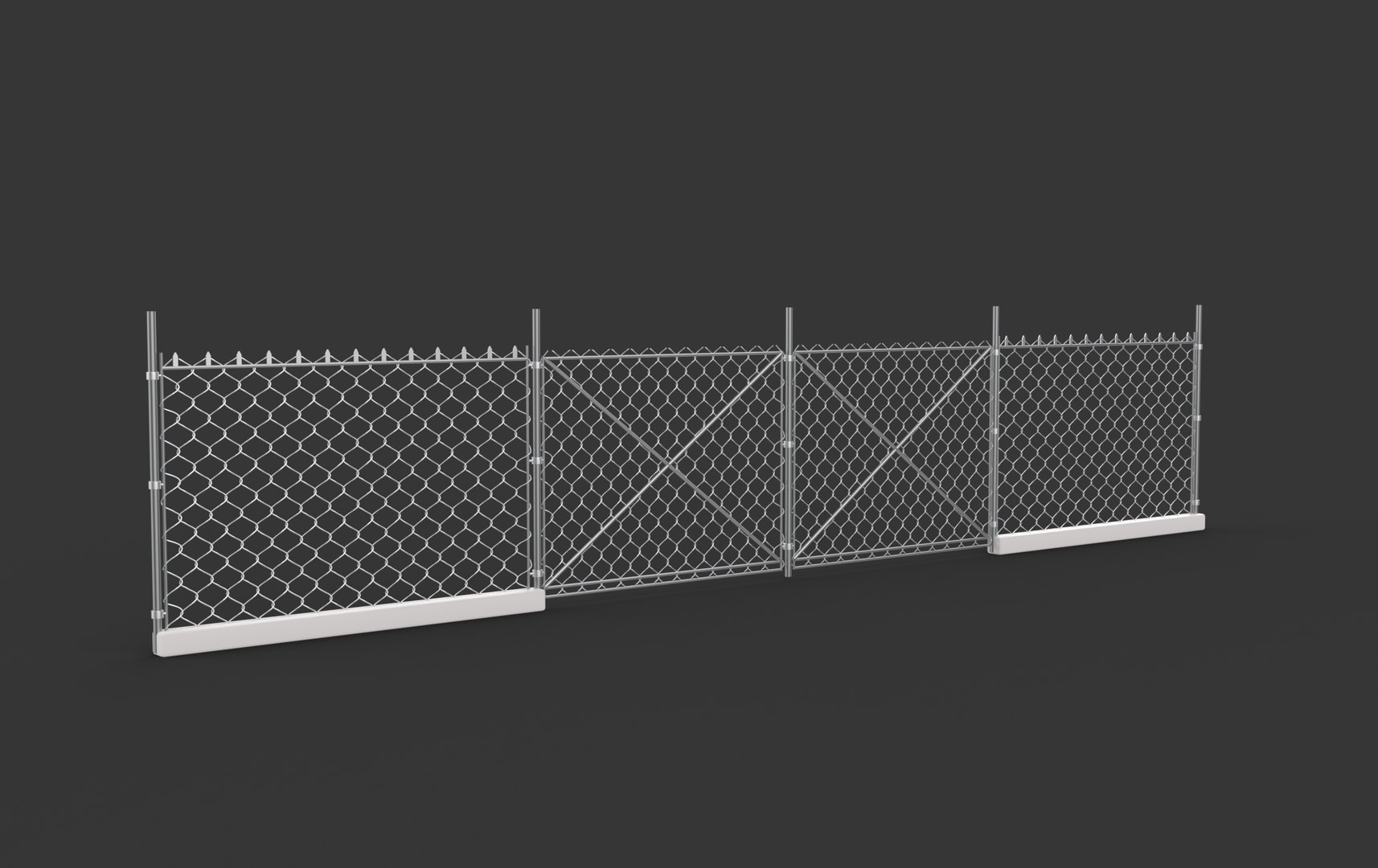 3D Chain Link Fence 3D Model - TurboSquid 2335197