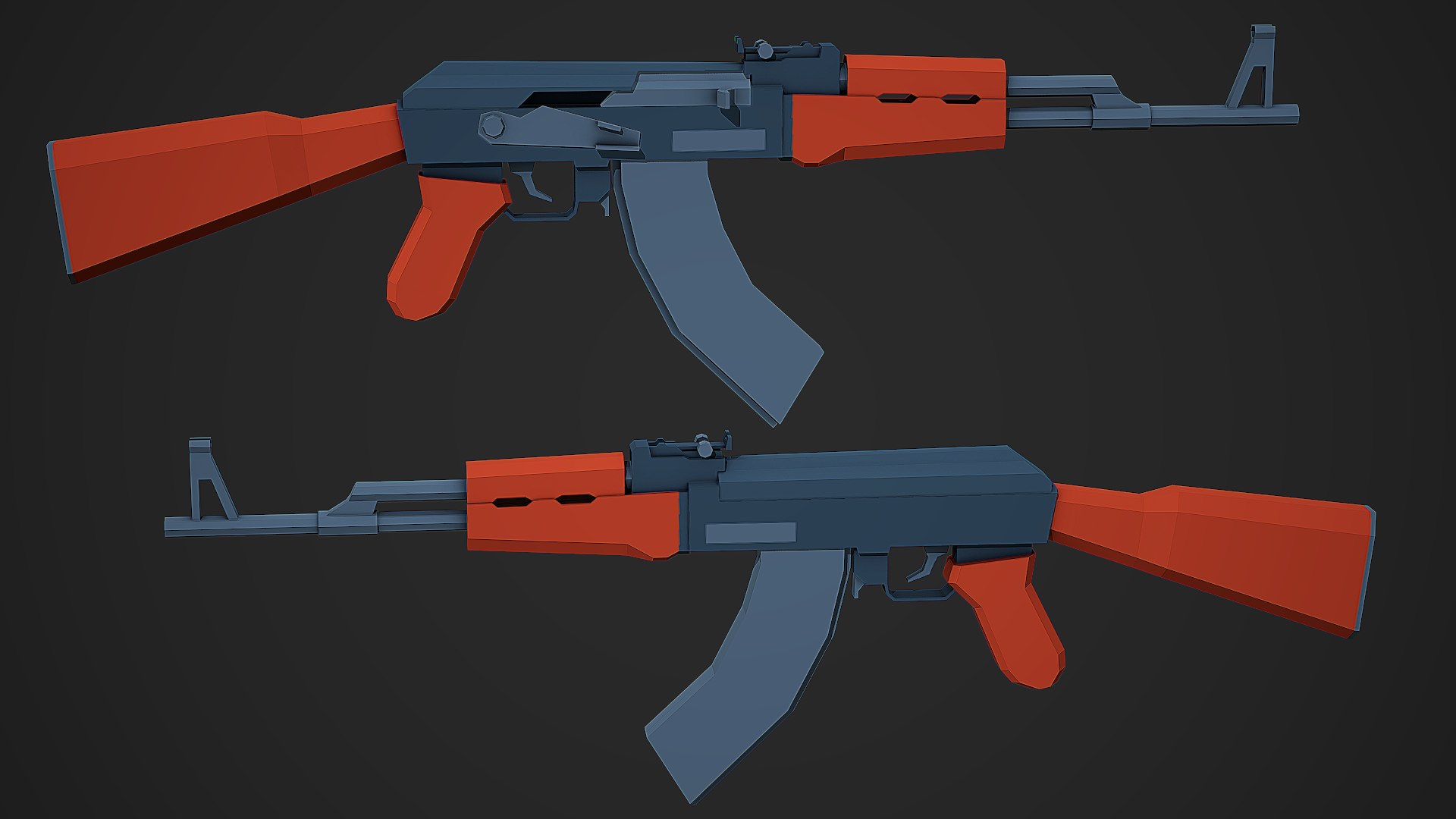 Stylized AK-47 Rifle Low Poly Mobile Ready 3D Model - TurboSquid 2050707