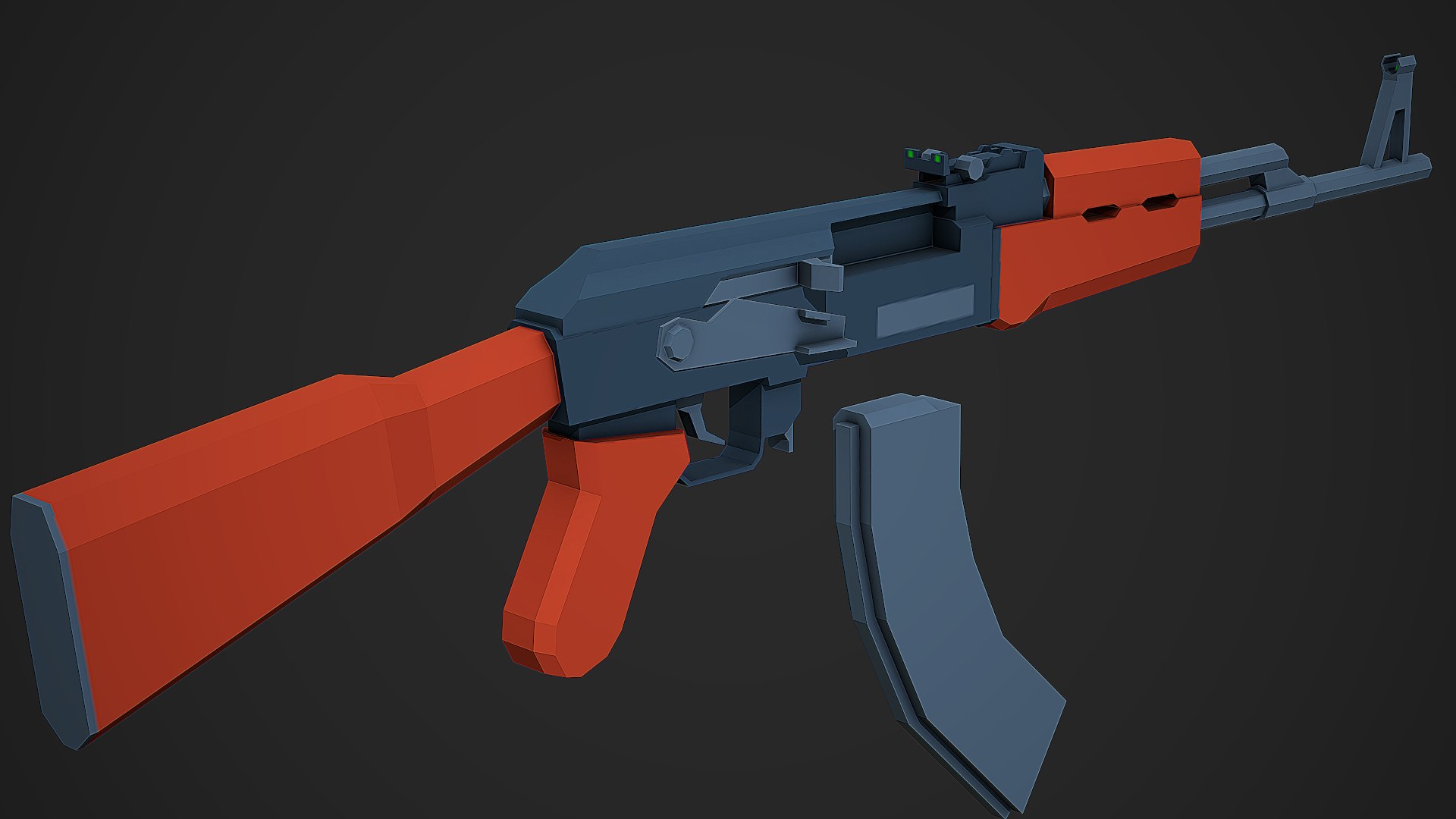 Stylized AK-47 Rifle Low Poly Mobile Ready 3D Model - TurboSquid 2050707