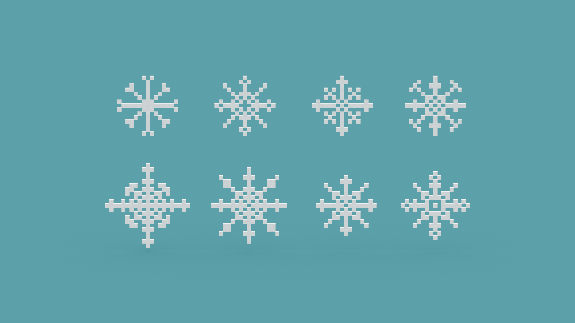 3D Pixel Snowflake Icon Set Model - TurboSquid 1971495
