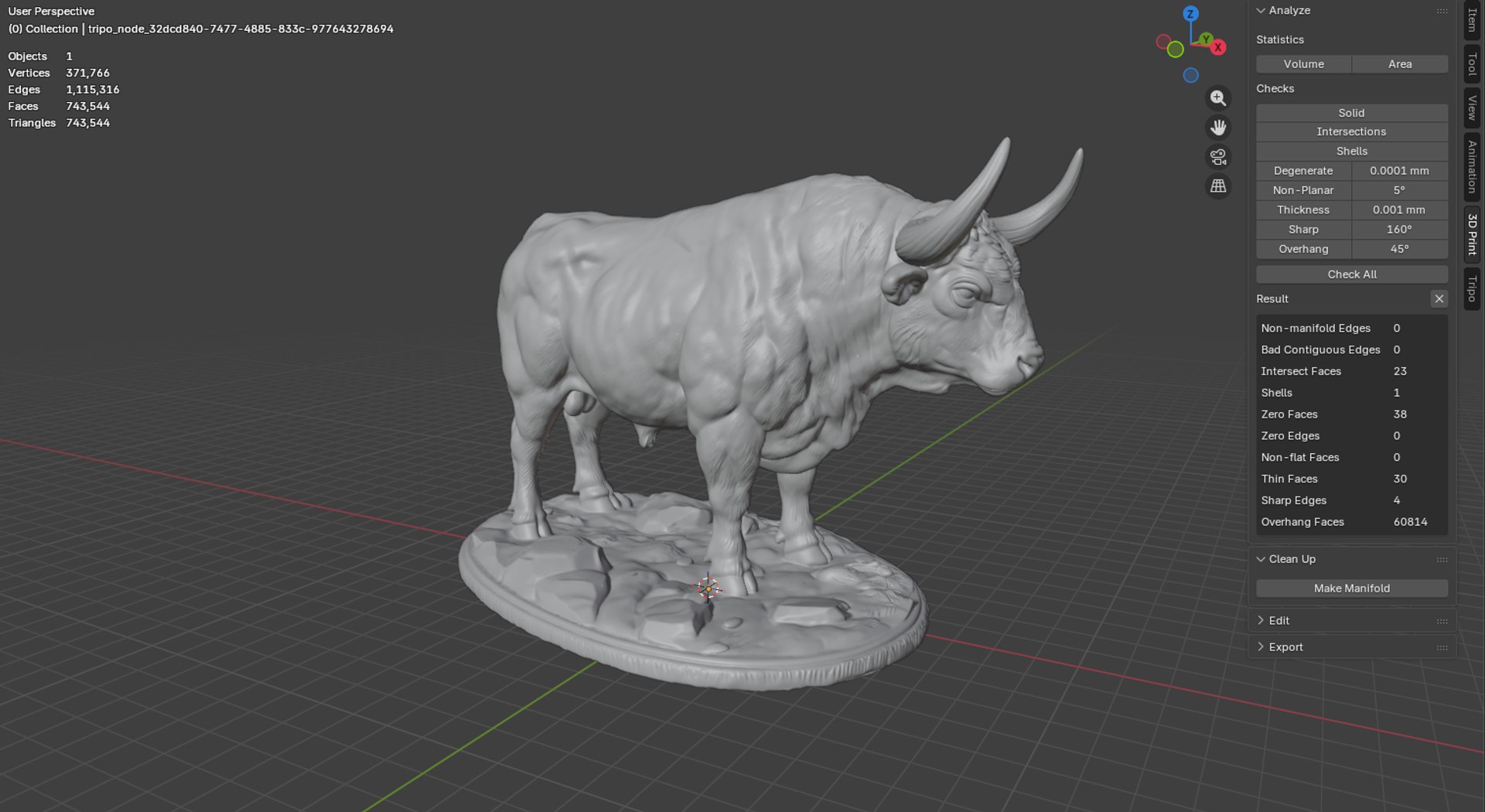 3D Charging Bull Sculpture - 3D Printable Decor 3D Print Model ...