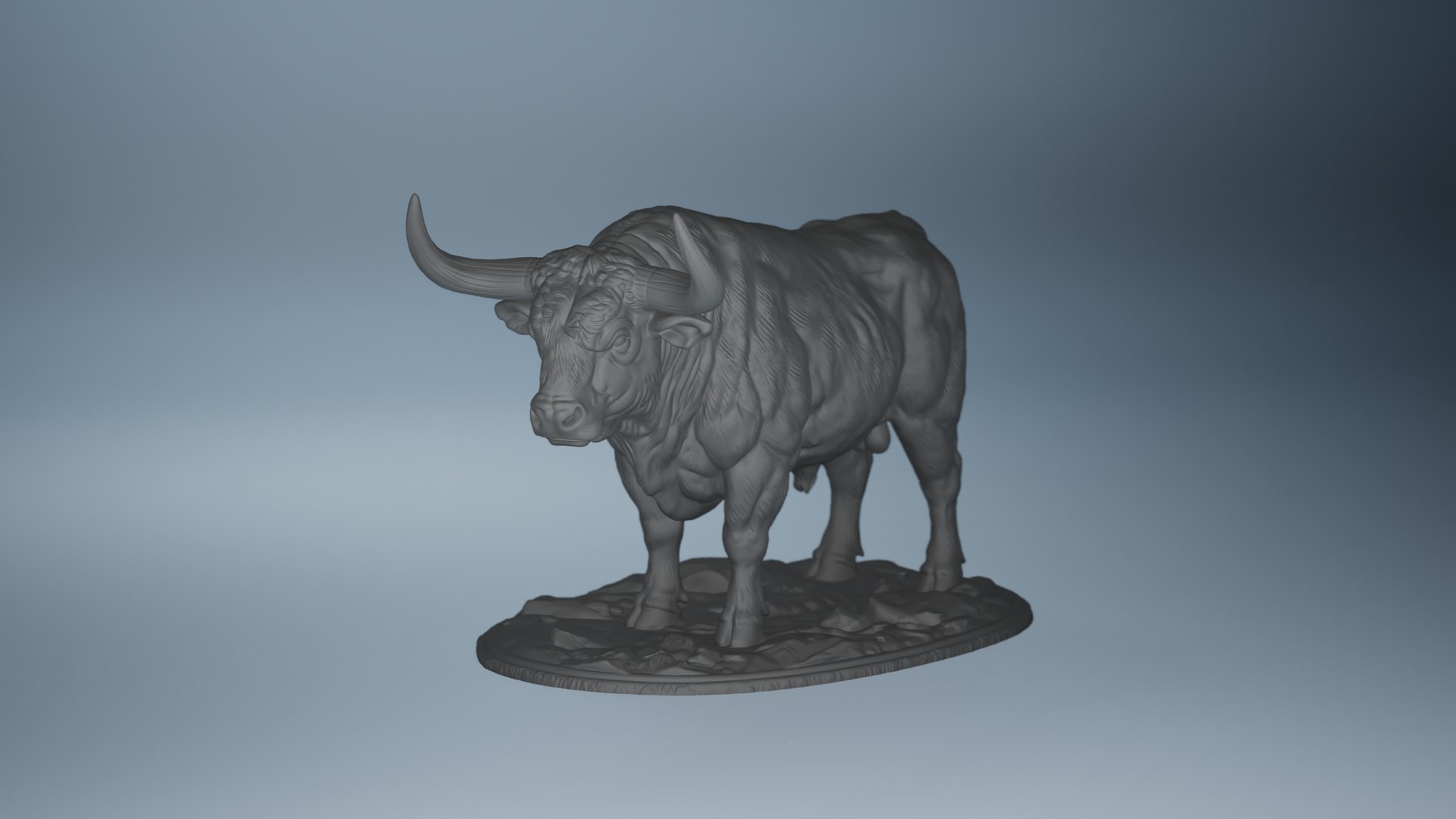3D Charging Bull Sculpture - 3D Printable Decor 3D Print Model ...