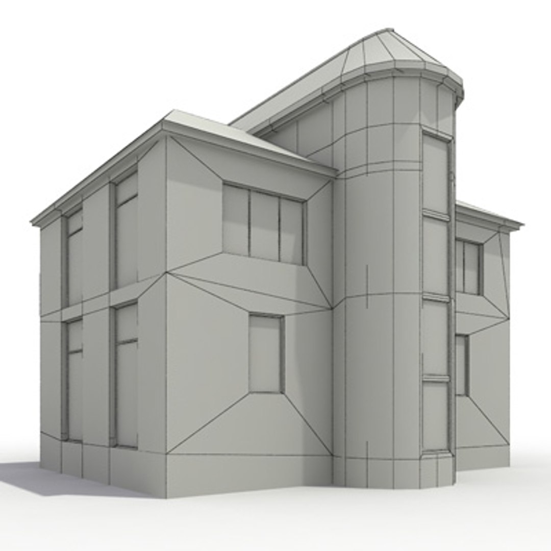 small town house building 3d model
