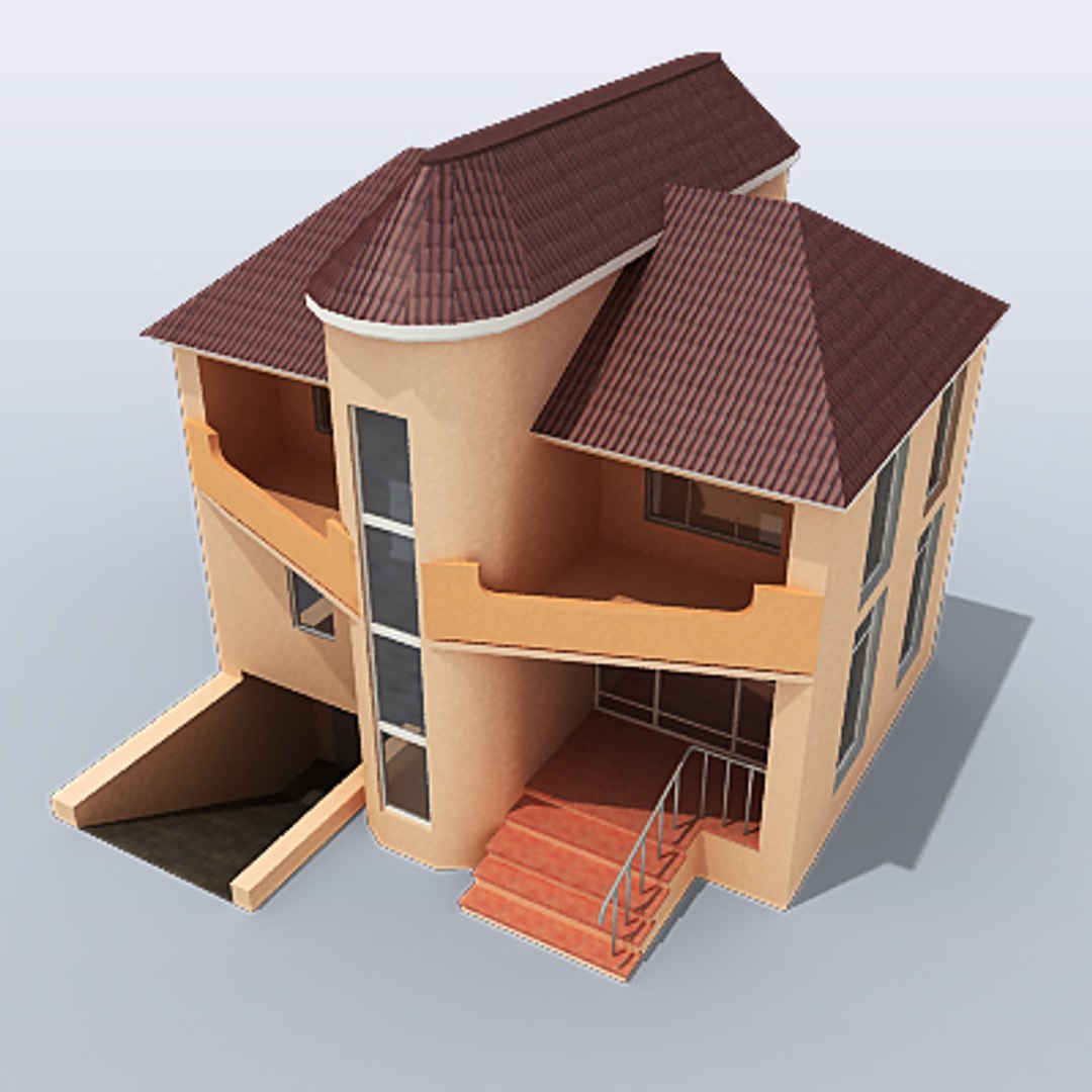 small town house building 3d model