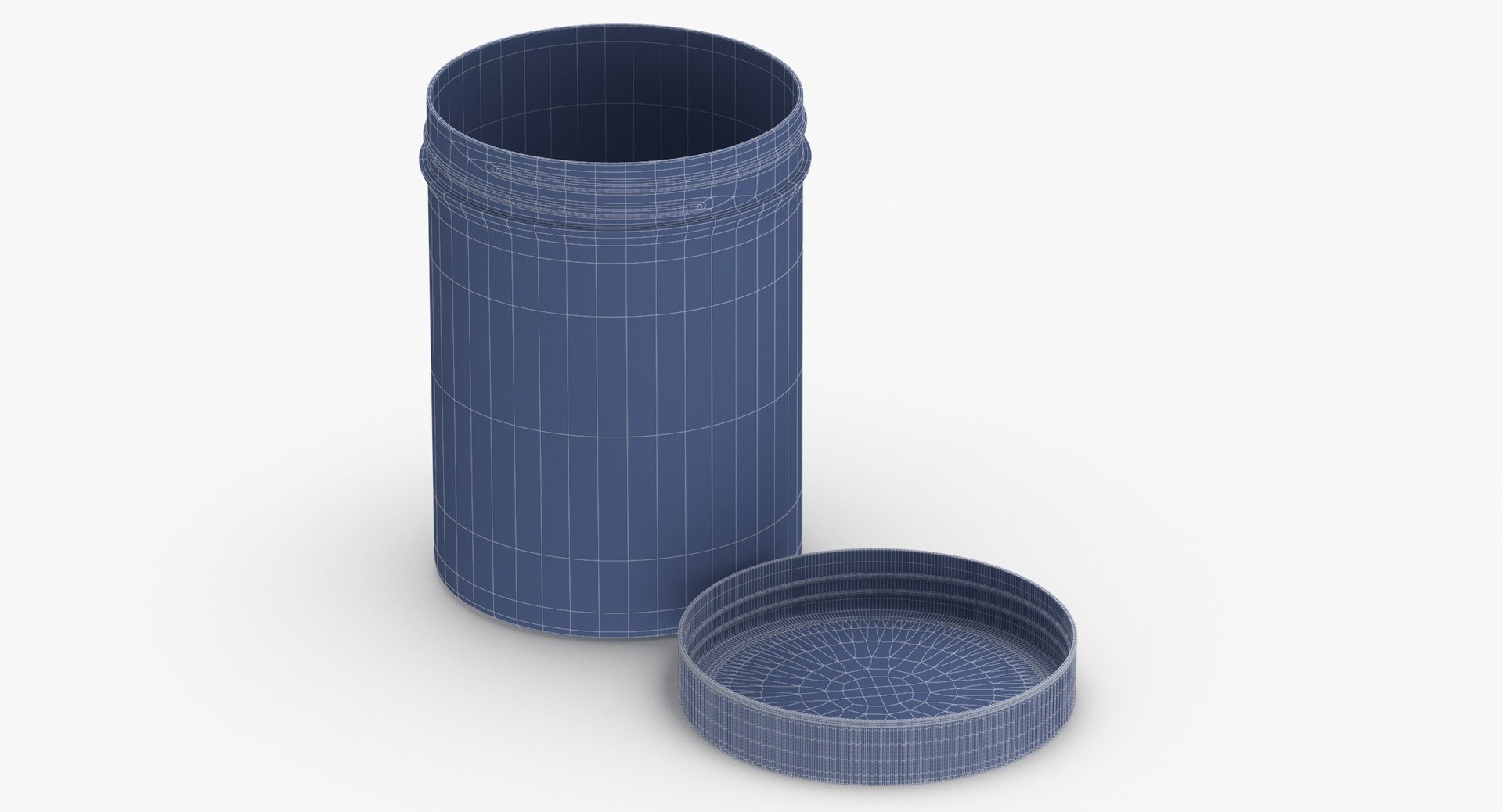 8 oz Wide Mouth Plastic Jars Collection With Laying Caps - 2 models 3D ...