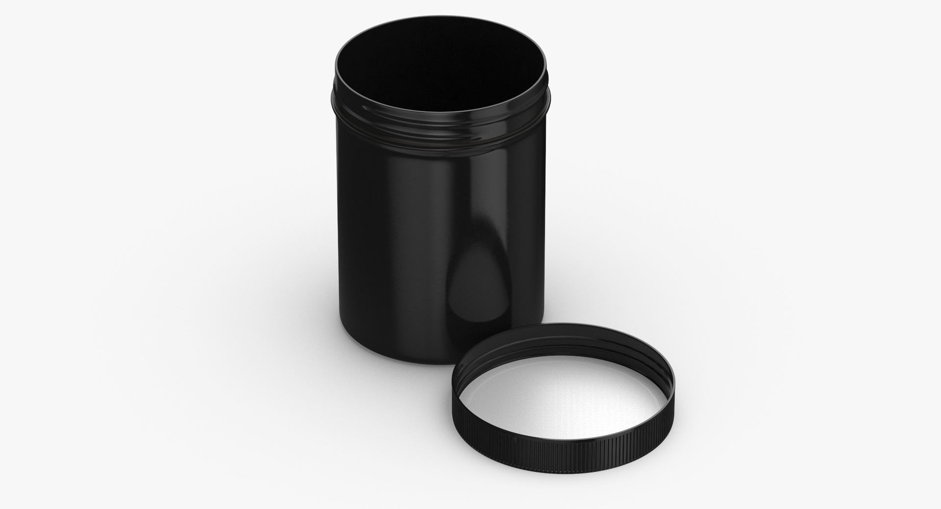 8 oz Wide Mouth Plastic Jars Collection With Laying Caps - 2 models 3D ...