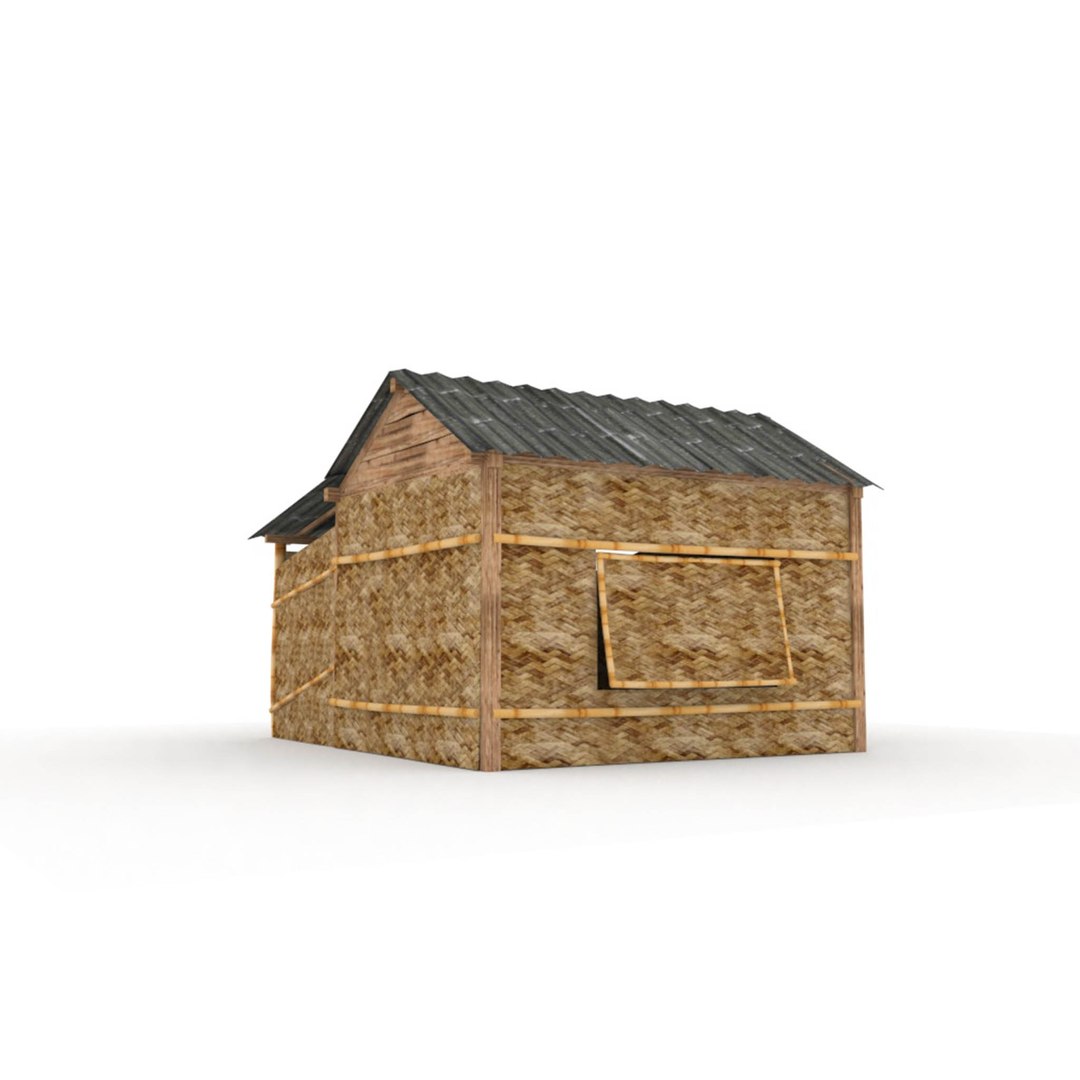 Wooden Hut With Woven Bamboo AKA Rumah Gedhek 3D Model - TurboSquid 2333449