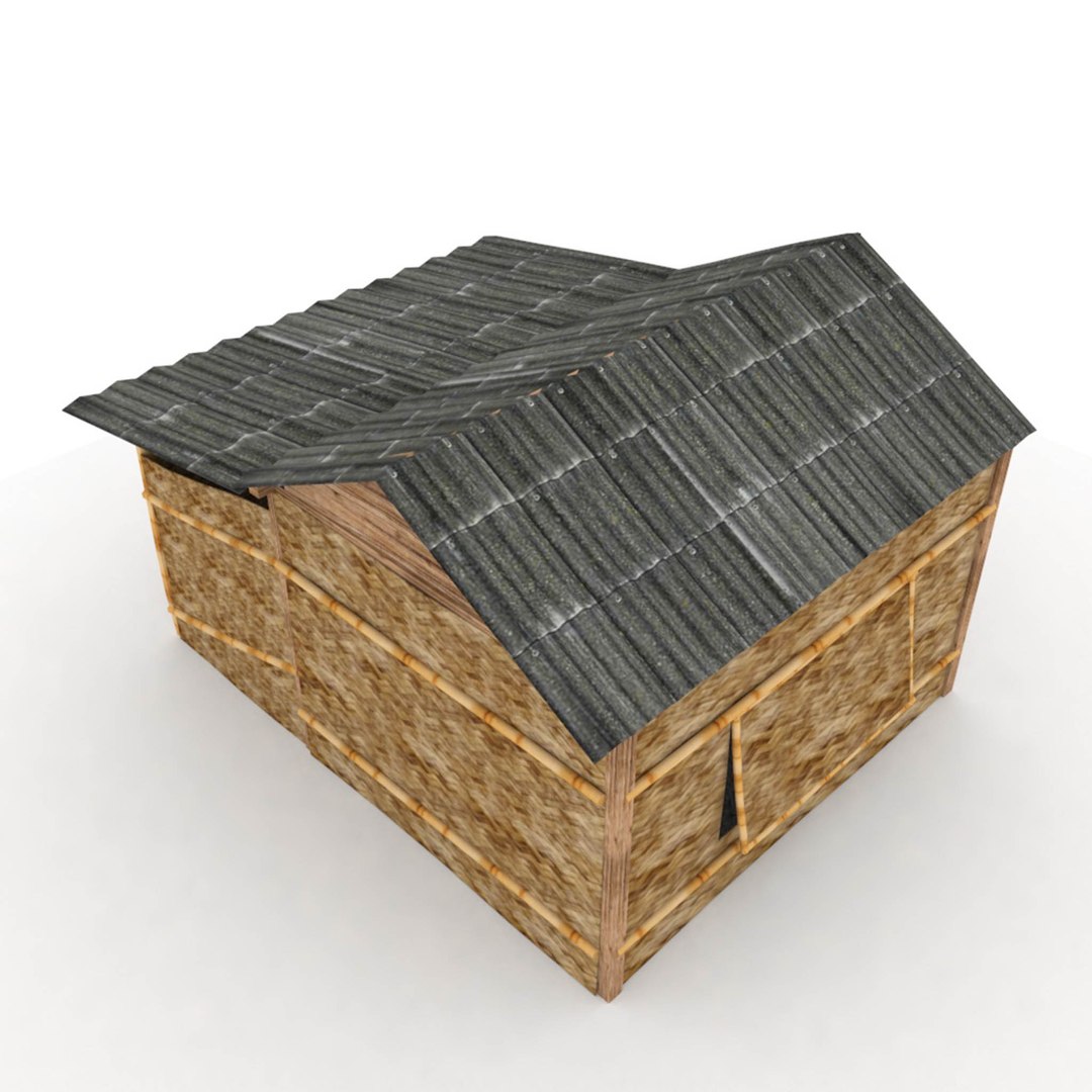 Wooden Hut With Woven Bamboo AKA Rumah Gedhek 3D Model - TurboSquid 2333449