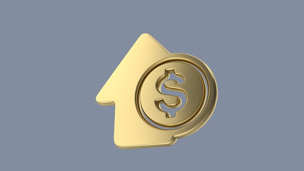 modelo 3d Arrow Up Dollar Increase Revenue Growth Symbol Gold - TurboSquid 2062920