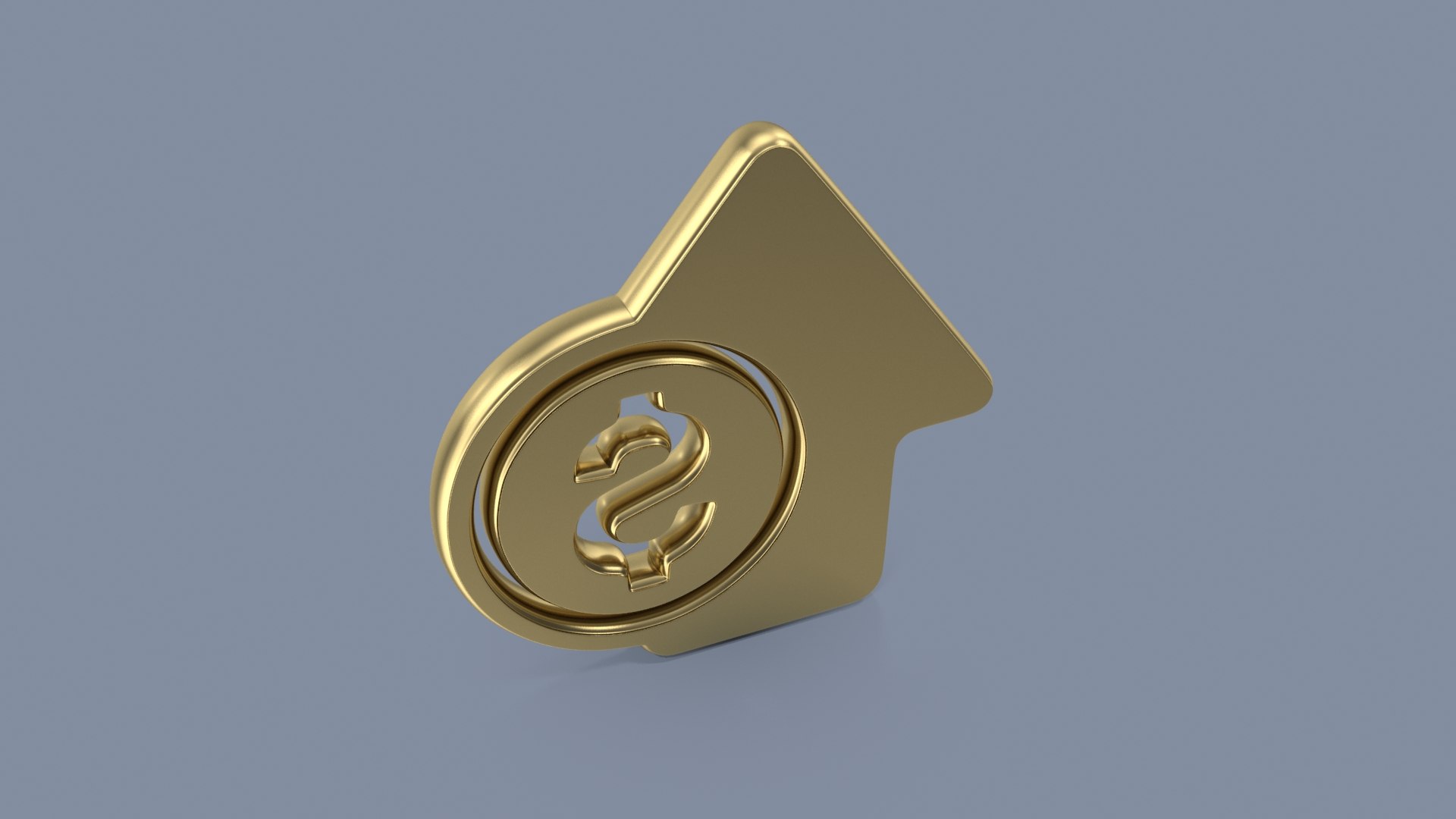 Arrow Up Dollar Increase Revenue Growth Symbol Gold Model - TurboSquid 2062920