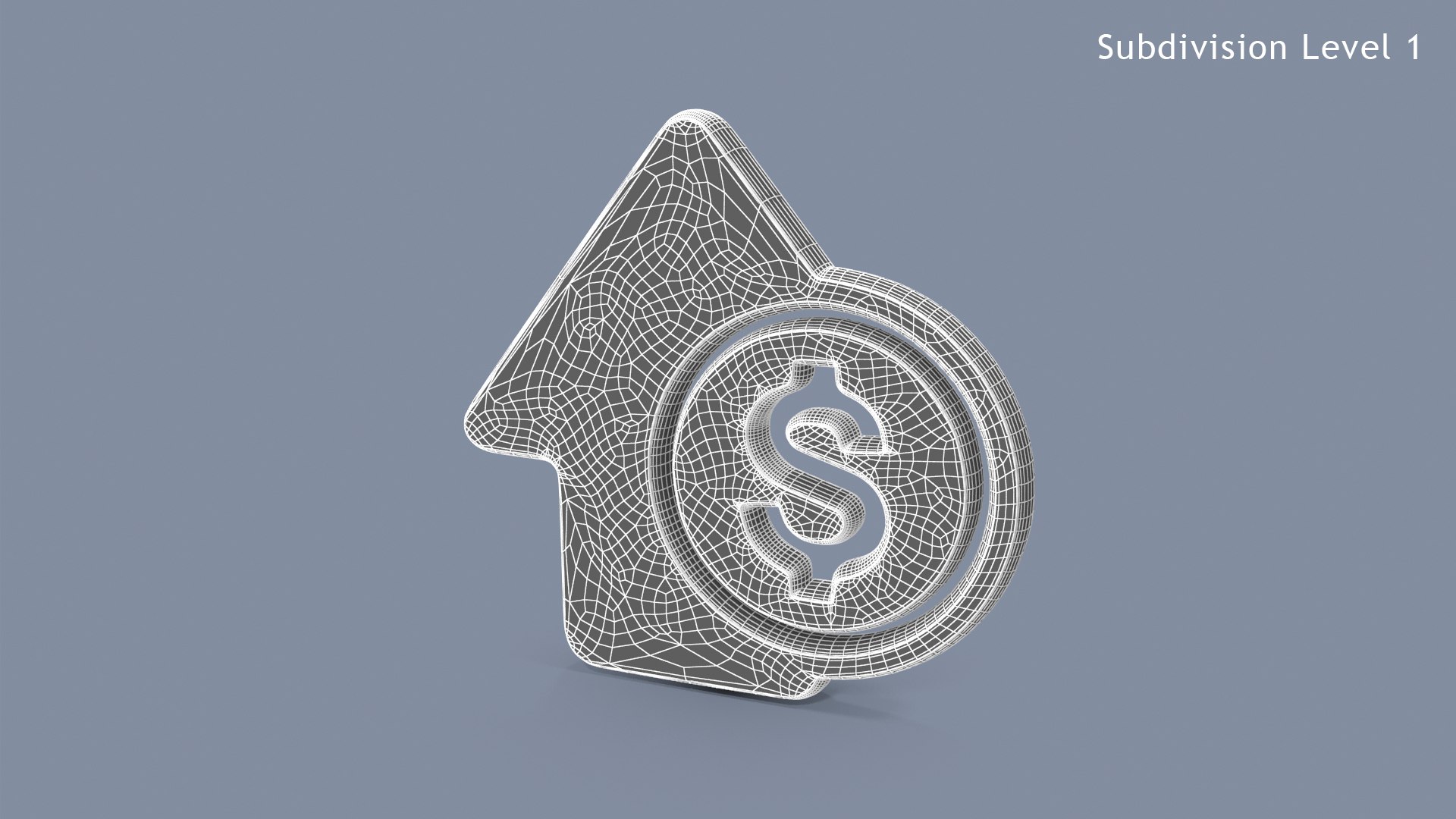 Arrow Up Dollar Increase Revenue Growth Symbol Gold Model - TurboSquid 2062920