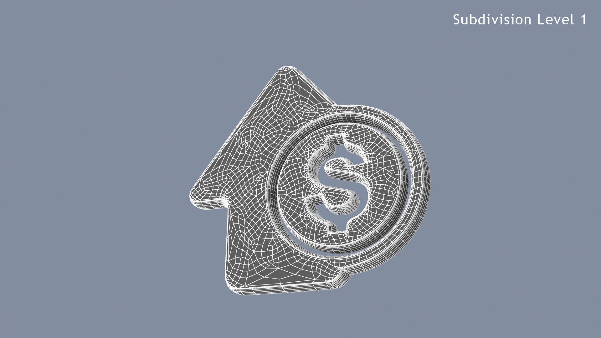 Arrow Up Dollar Increase Revenue Growth Symbol Gold Model - TurboSquid 2062920