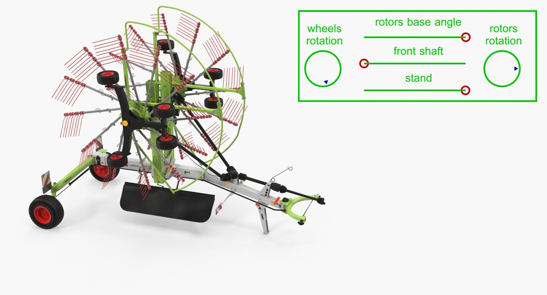 3D Twin Rotor Hay Rake Model - TurboSquid 1332861