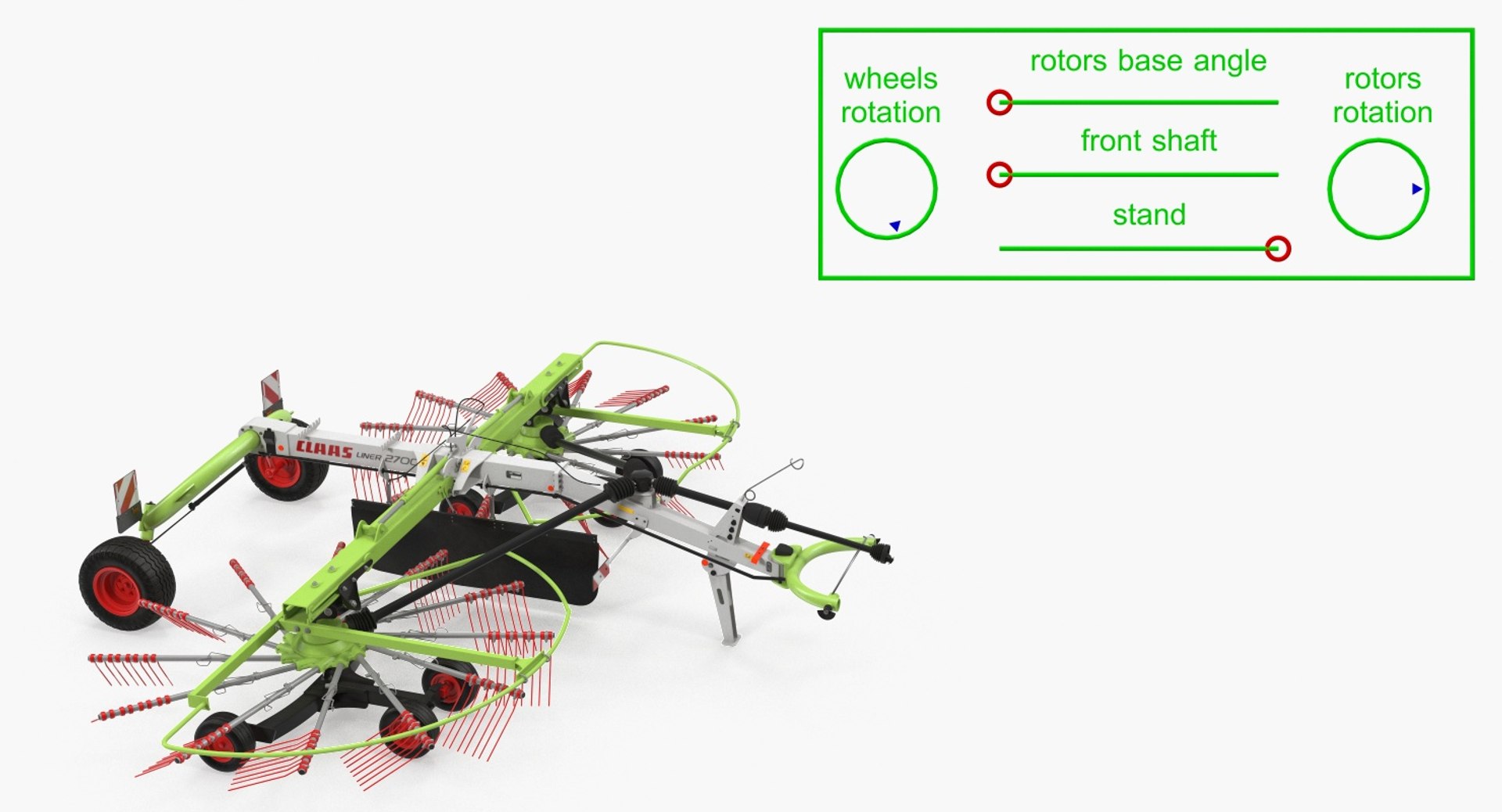 3D Twin Rotor Hay Rake Model - TurboSquid 1332861