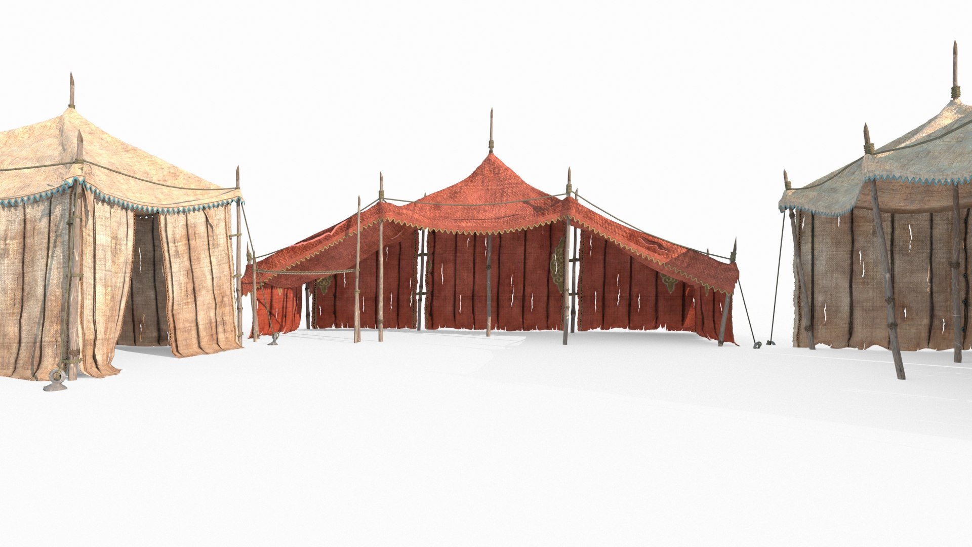 3D Ancient Tent Campsites Model - TurboSquid 2313647