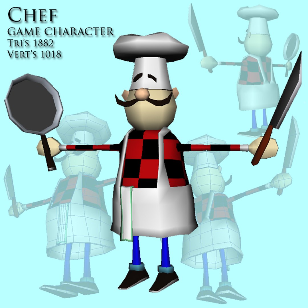 3d Chef Character Games Model