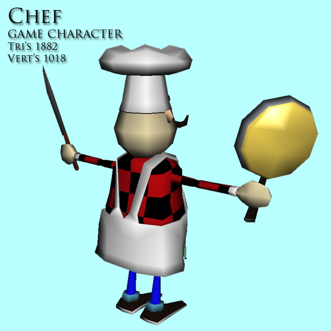 3d Chef Character Games Model