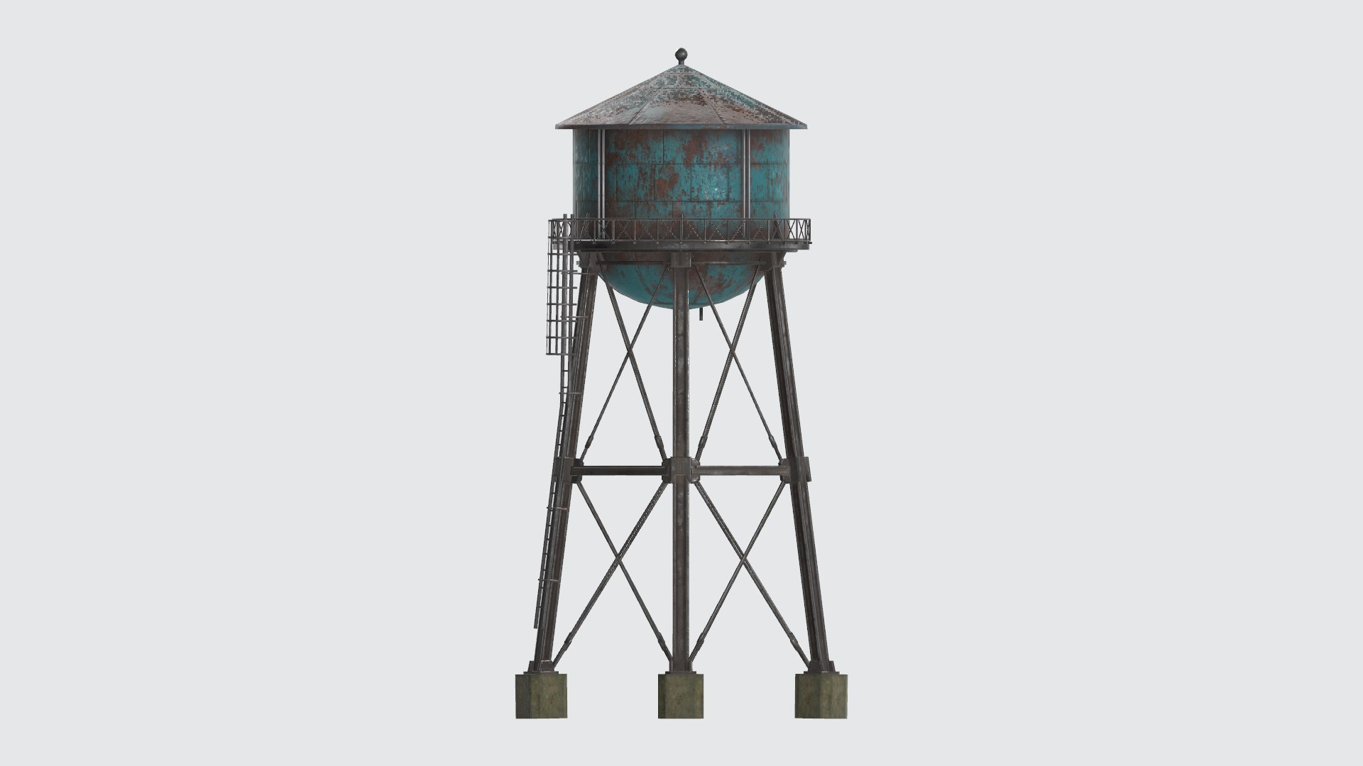 Old Realistic Rusty Water Tank 3D model - TurboSquid 2098940