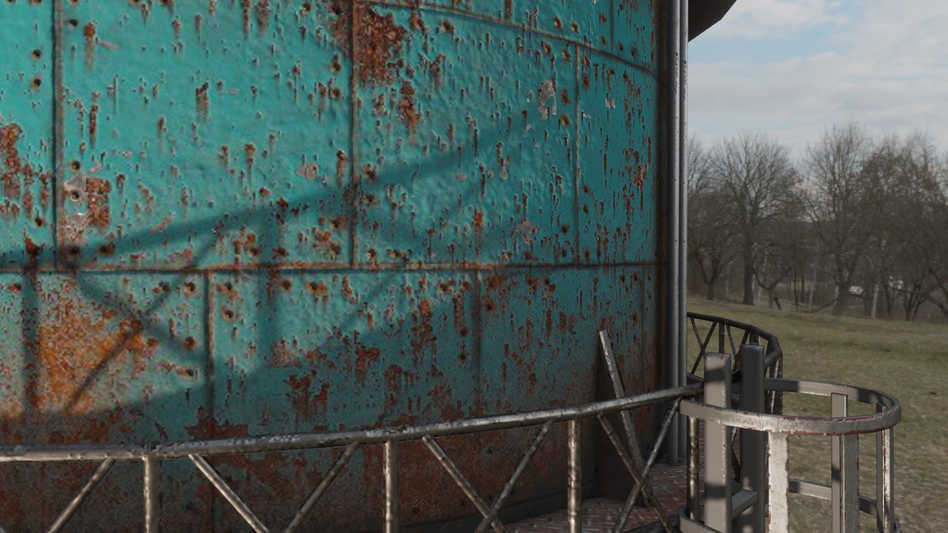 Old Realistic Rusty Water Tank 3D Model - TurboSquid 2098940