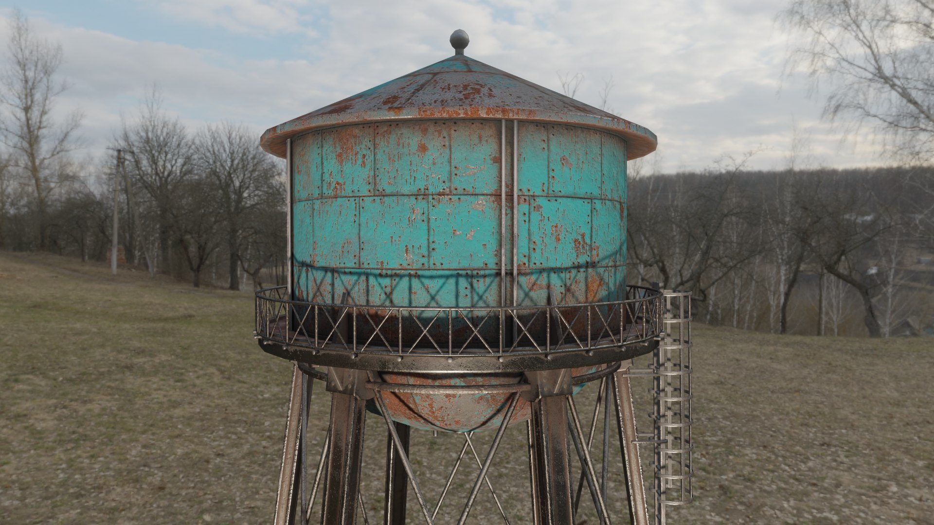 Old Realistic Rusty Water Tank 3D Model - TurboSquid 2098940