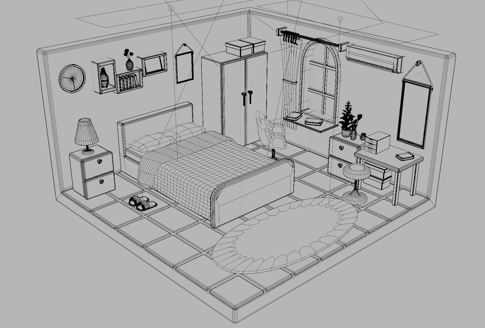 Cute Low Poly Room 3D Model - TurboSquid 2189651