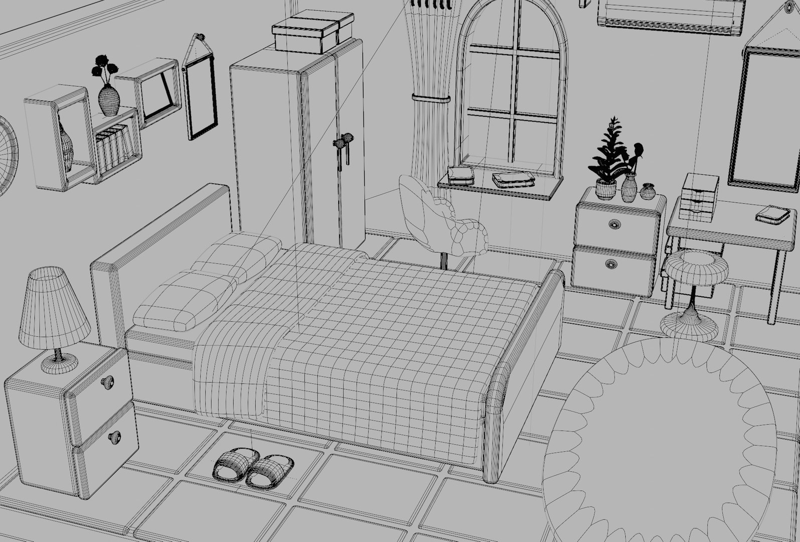 Cute Low Poly Room 3D Model - TurboSquid 2189651