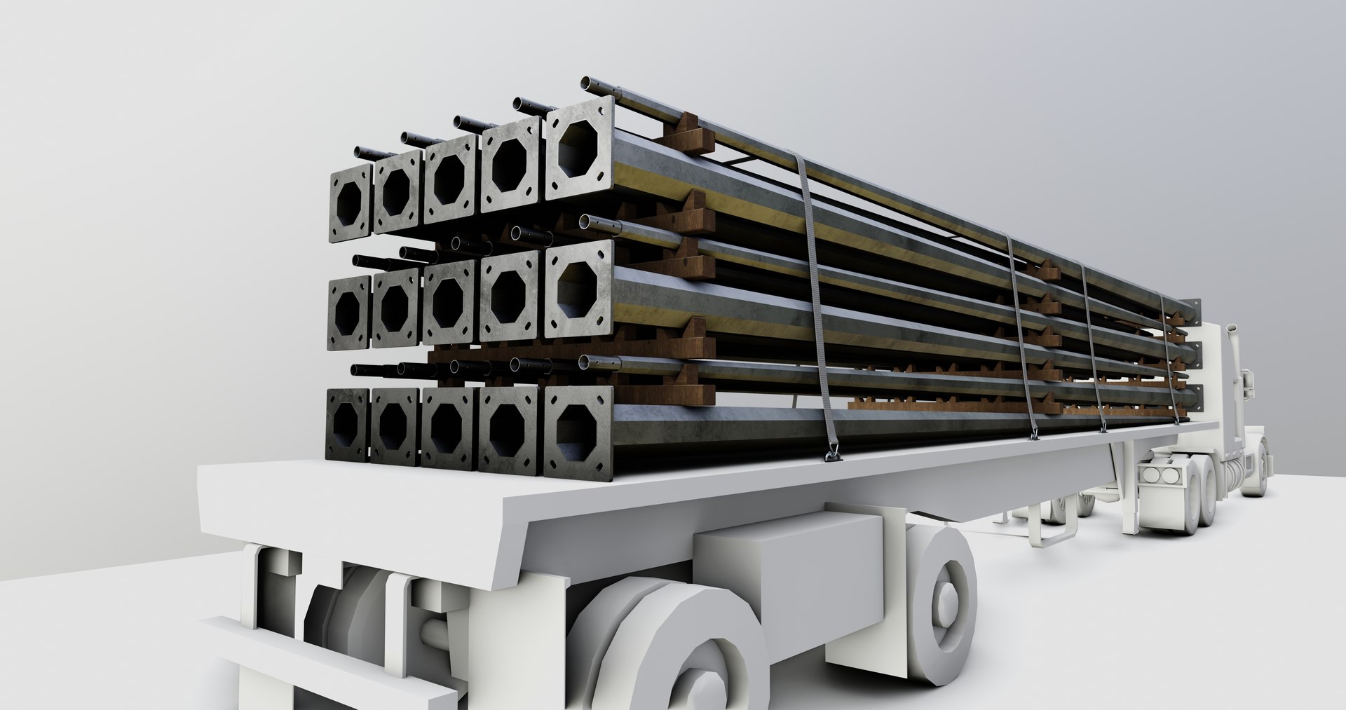 CARGO MODELS FOR TRUCK TRAILER-Polygon Pole Type-1 3D Model ...