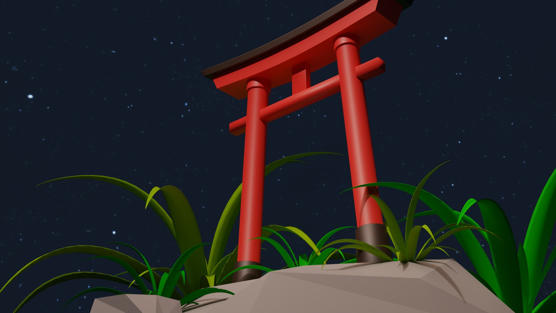 3D Japanese Torii Gate Set Low-poly - TurboSquid 1971968