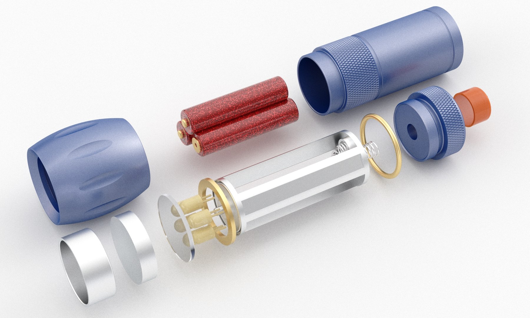 3D Led Flashlight With Inner Workings 02 - TurboSquid 2402401